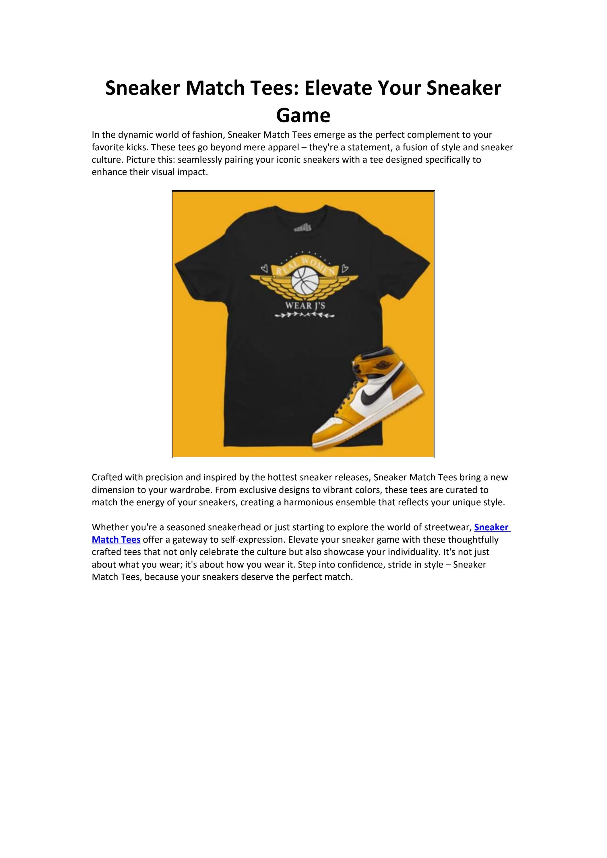 Sneaker Match Tees: Elevate Your Sneaker Game by Snkadx - Issuu
