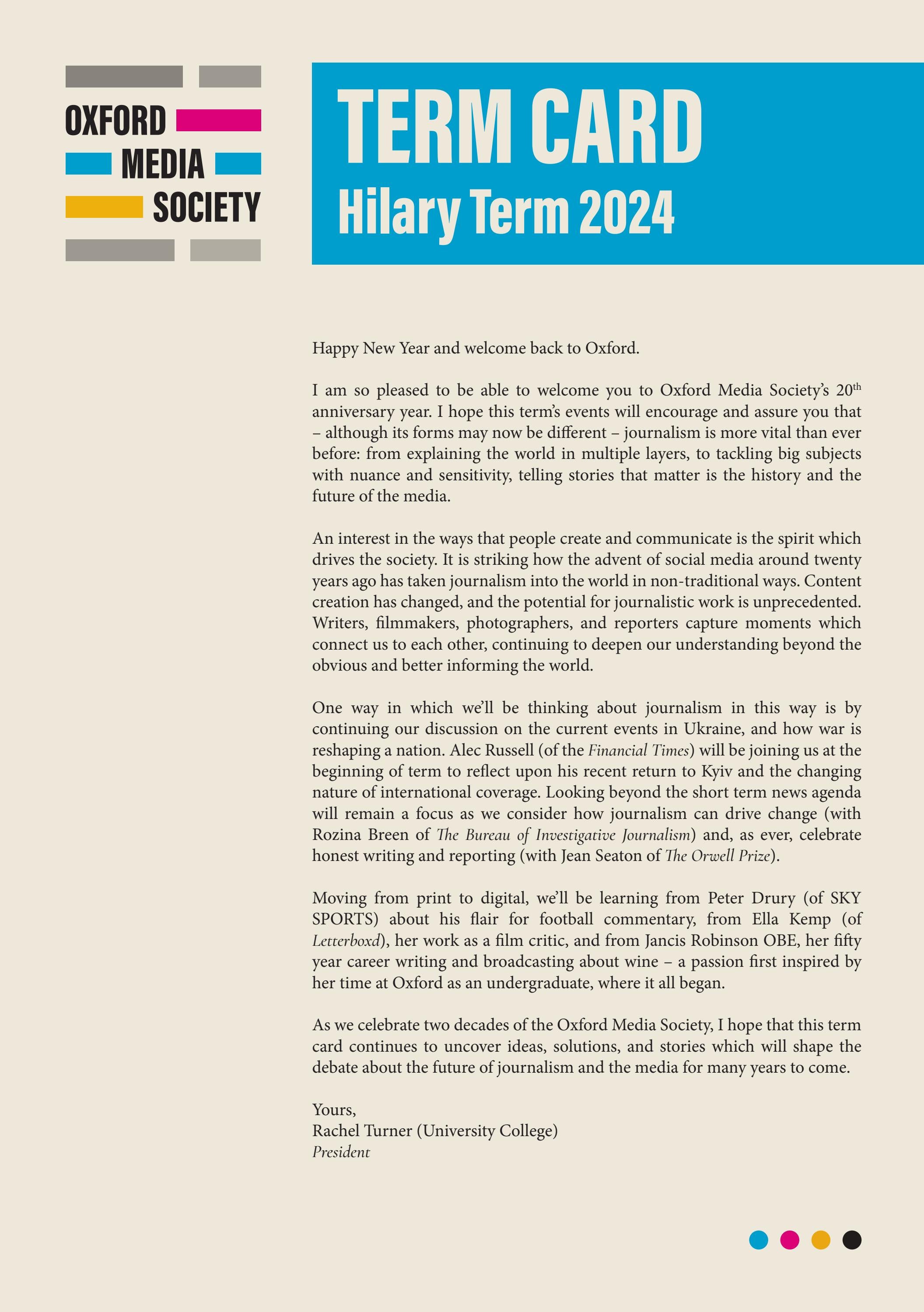 Oxford Media Society Term Card Hilary 2024 by Oxford Media Society - Issuu
