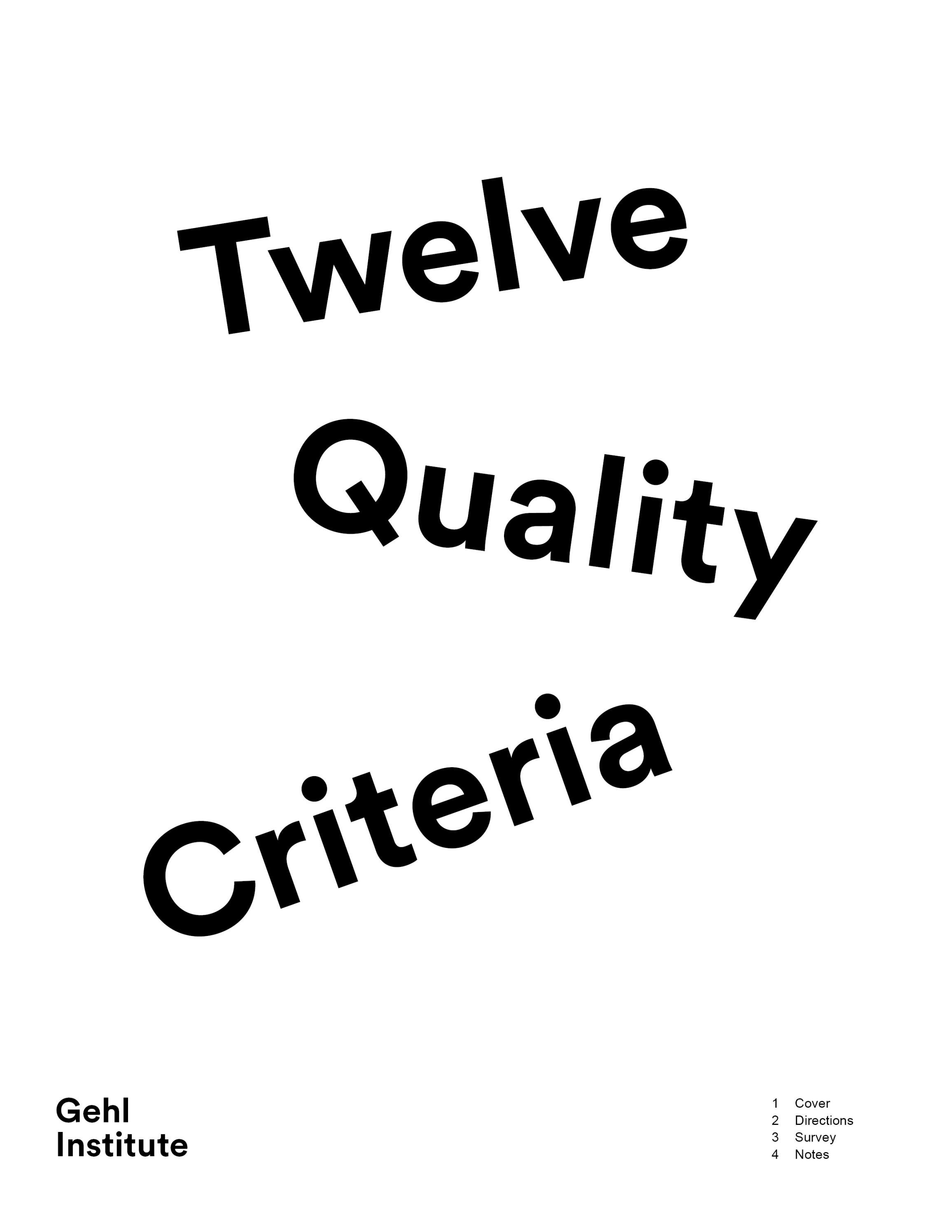 Twelve Quality Criteria Worksheet by Gehl - Making Cities for People ...