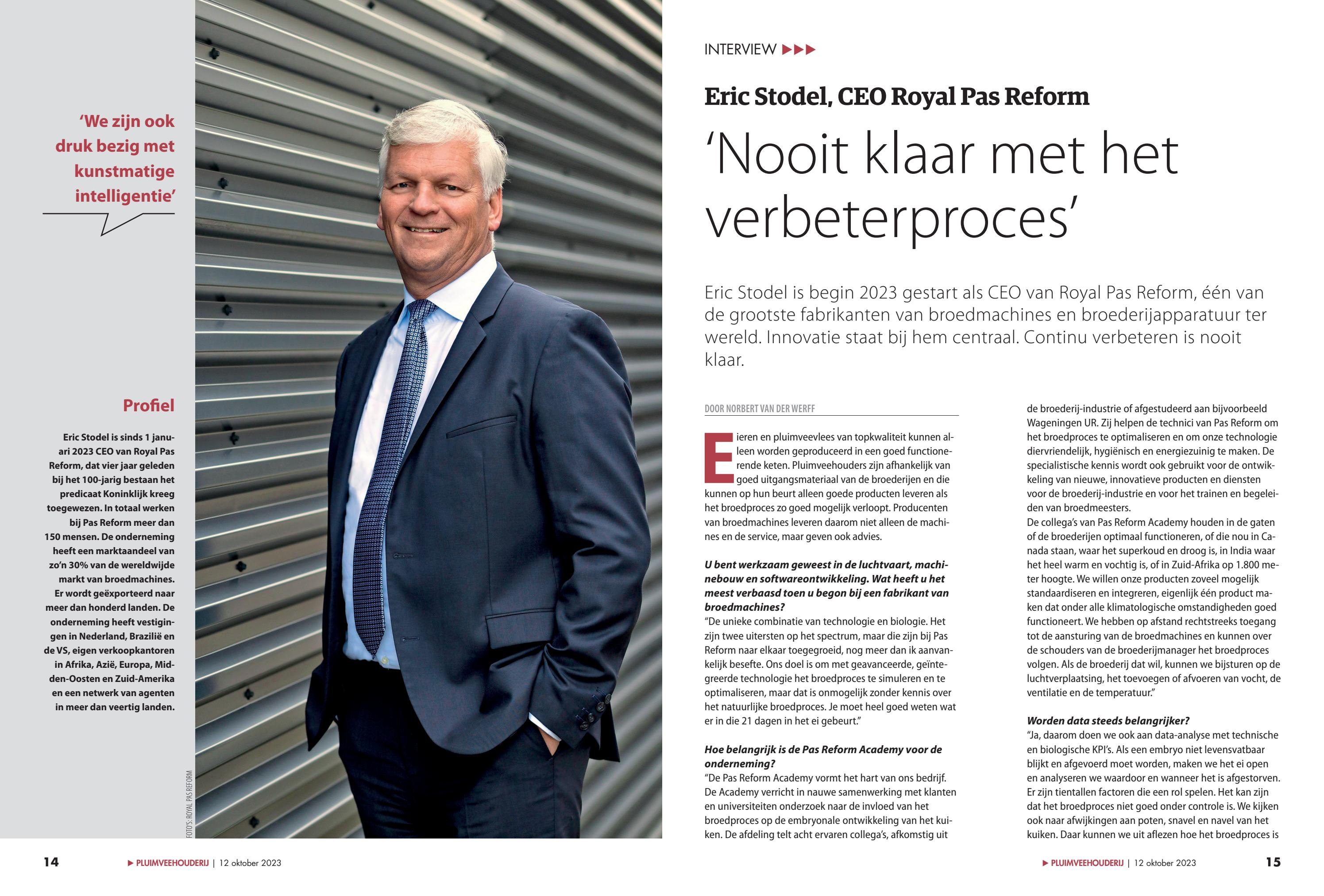 Pluimveehouderij interview, Eric Stodel CEO Royal Pas Reform by Royal ...