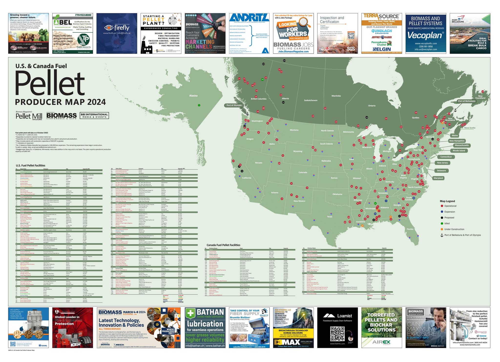 2024 U.S. & Canada Fuel Pellet Producer Map by BBI International - Issuu