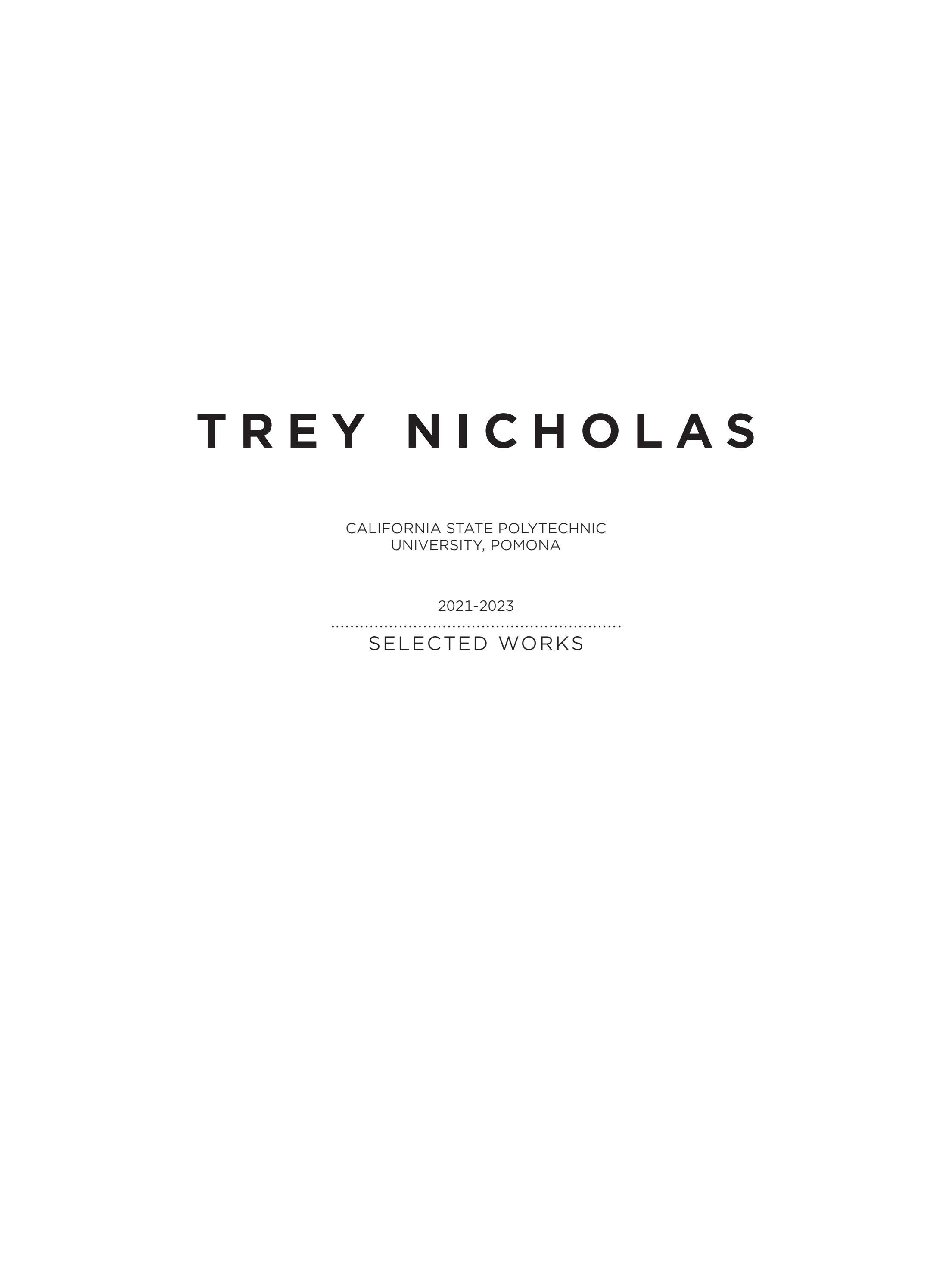 Trey Nicholas 2024 Portfolio by tnicholas - Issuu