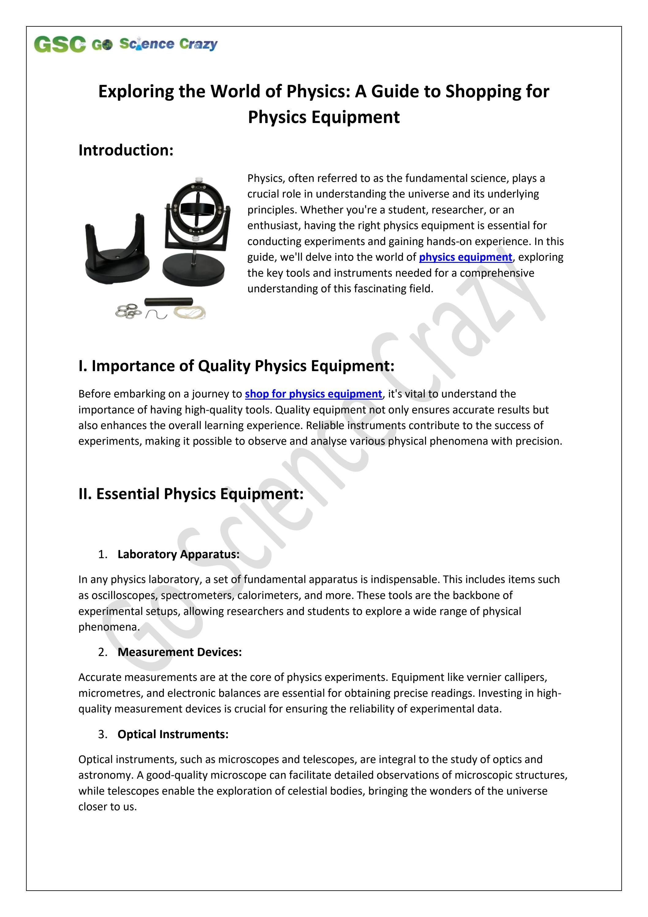 Exploring the World of Physics: A Guide to Shopping for Physics ...