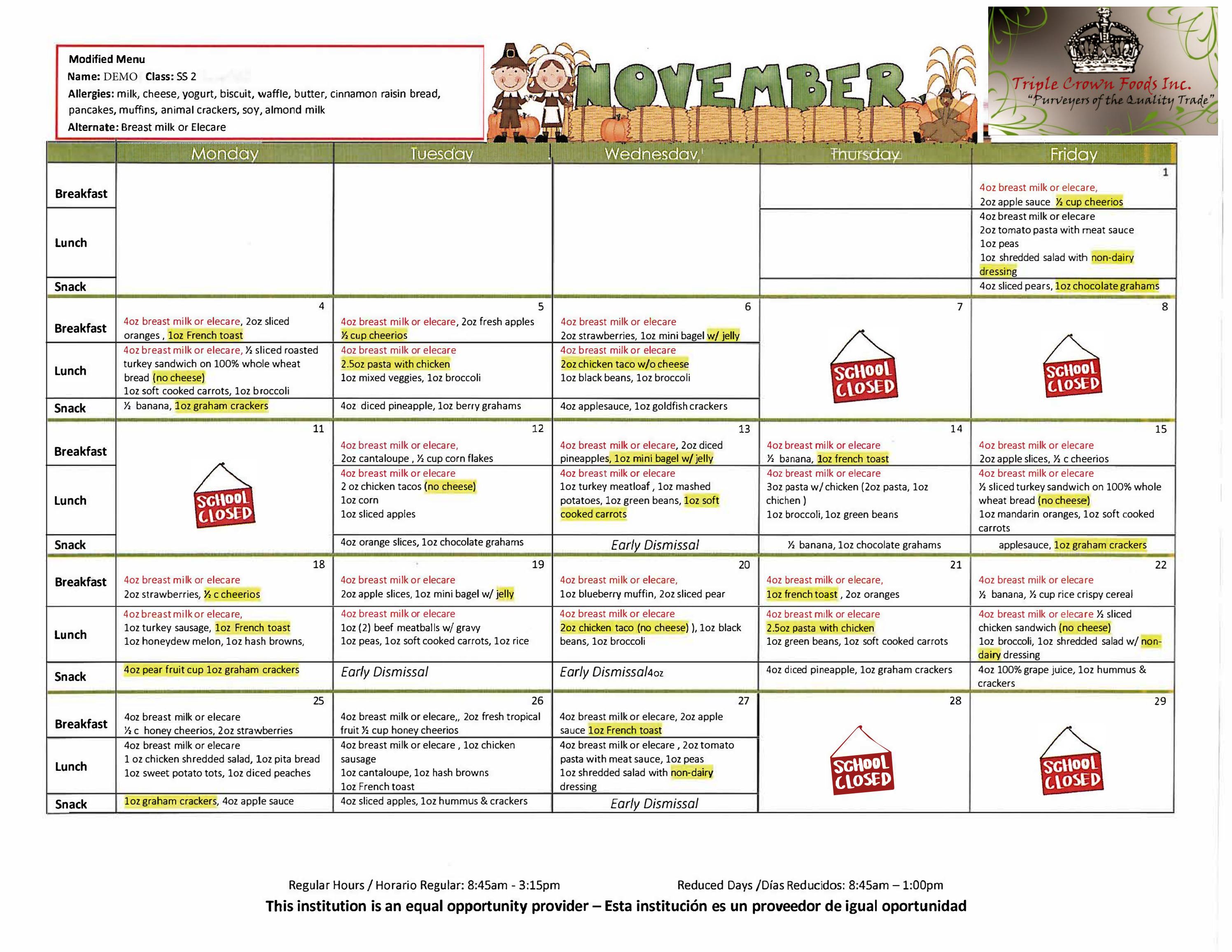 TCF MENU EXAMPLES by triplecrownfoods - Issuu
