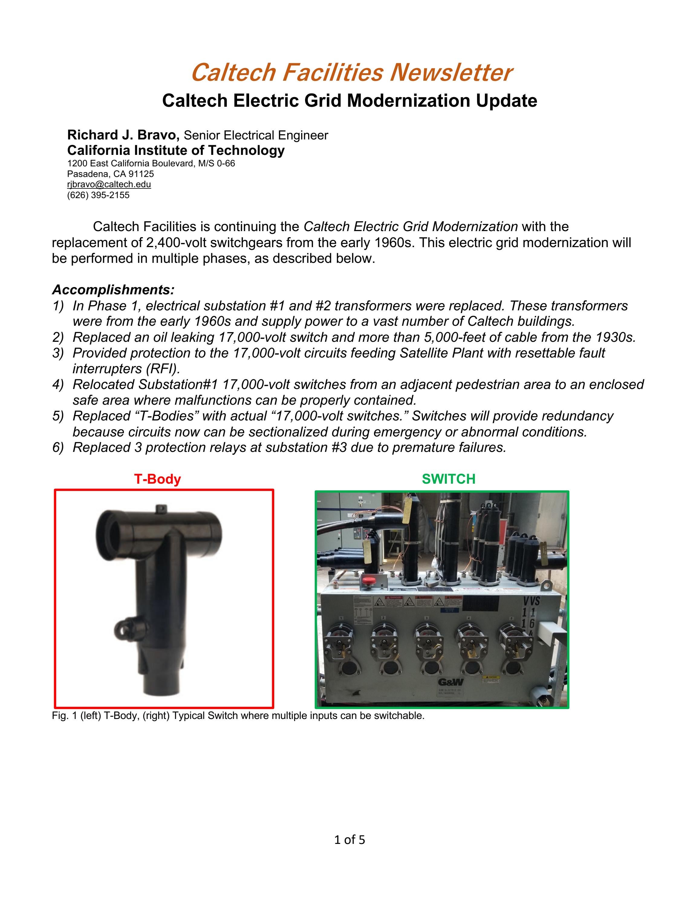 Caltech Electric Grid Modernization Update - January 2024 by CaltechFacilities - Issuu