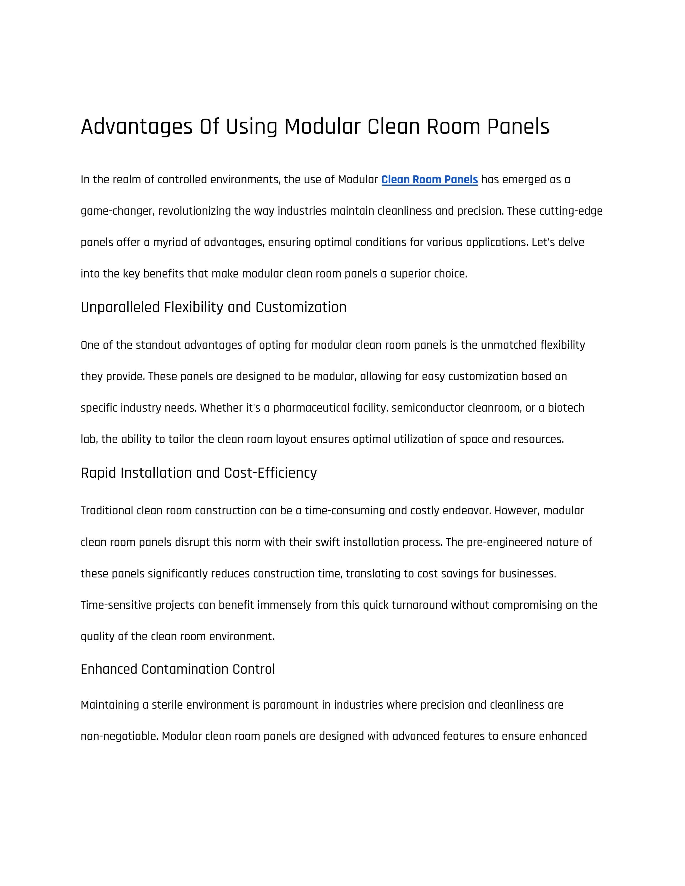 Using Modular Clean Room Panels by cleanroompanellucky - Issuu