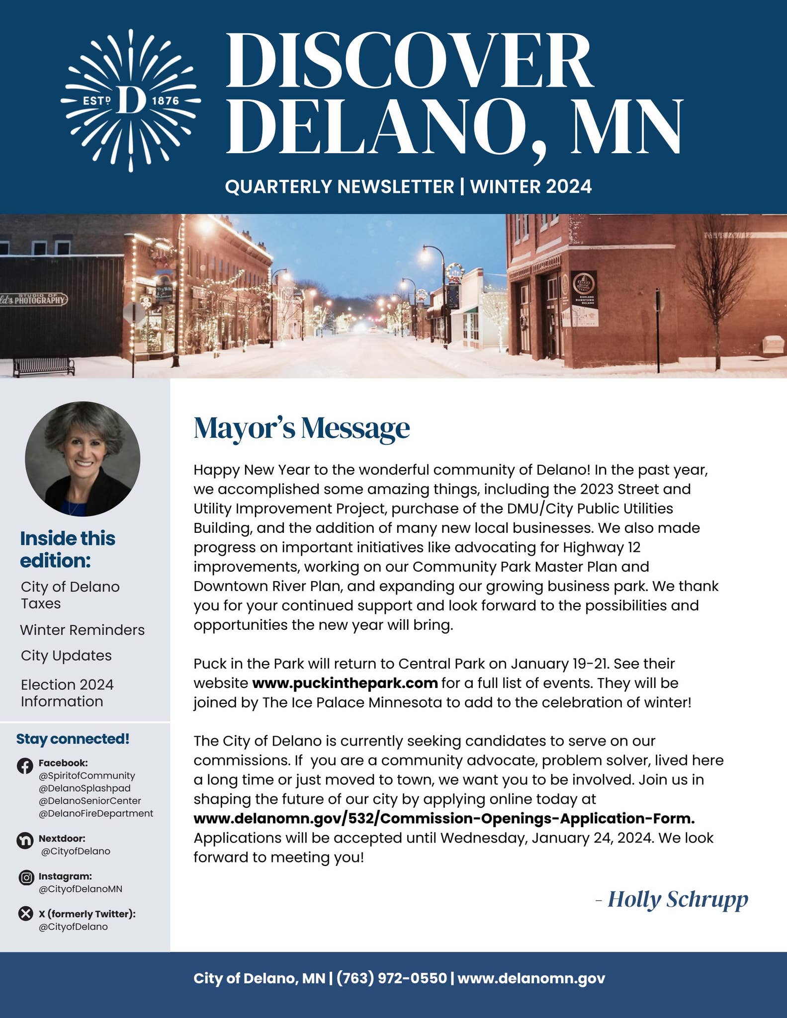 Discover Delano - Winter 2024 by cityofdelanomn - Issuu