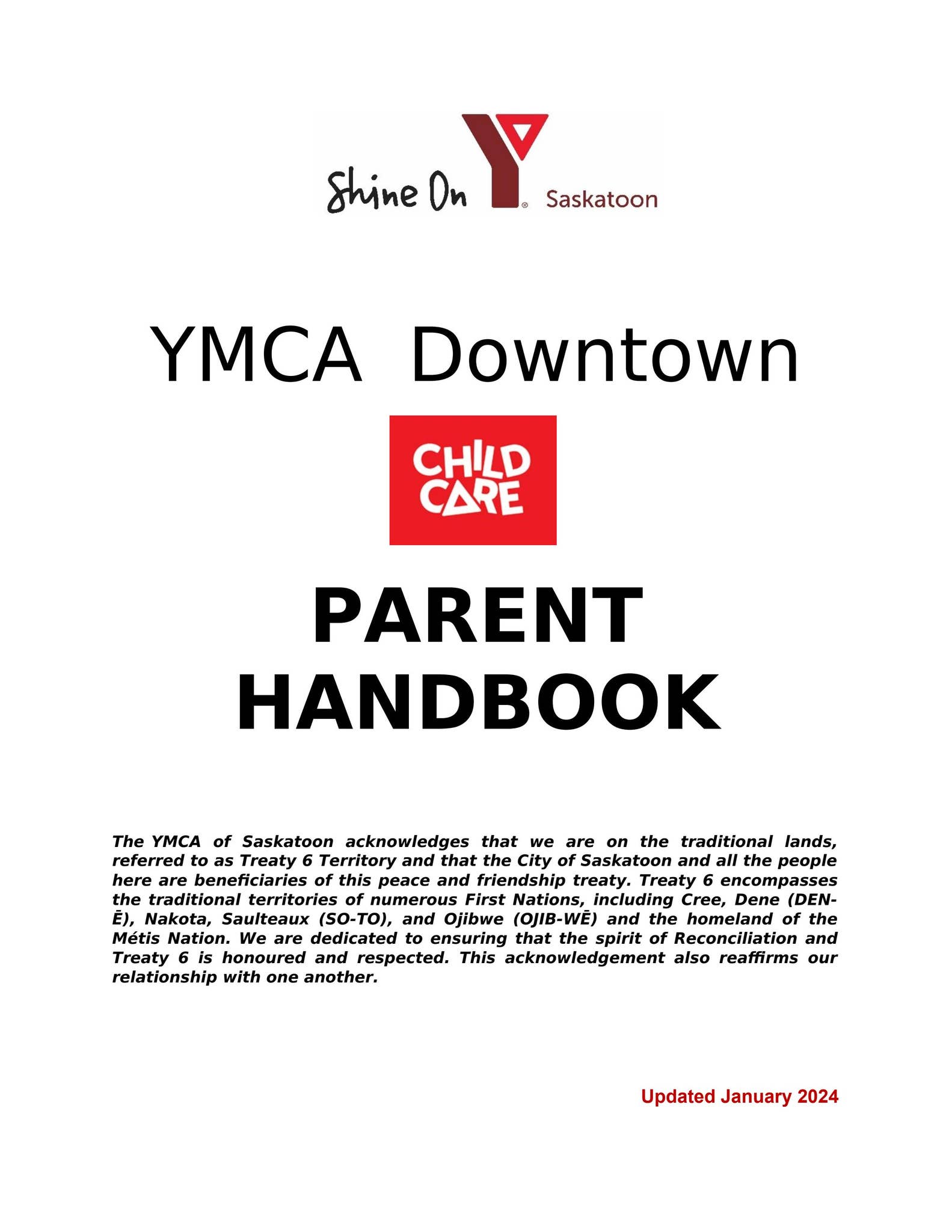 YMCA Downtown Child Care Parent Handbook. by YMCA of Saskatoon - Issuu