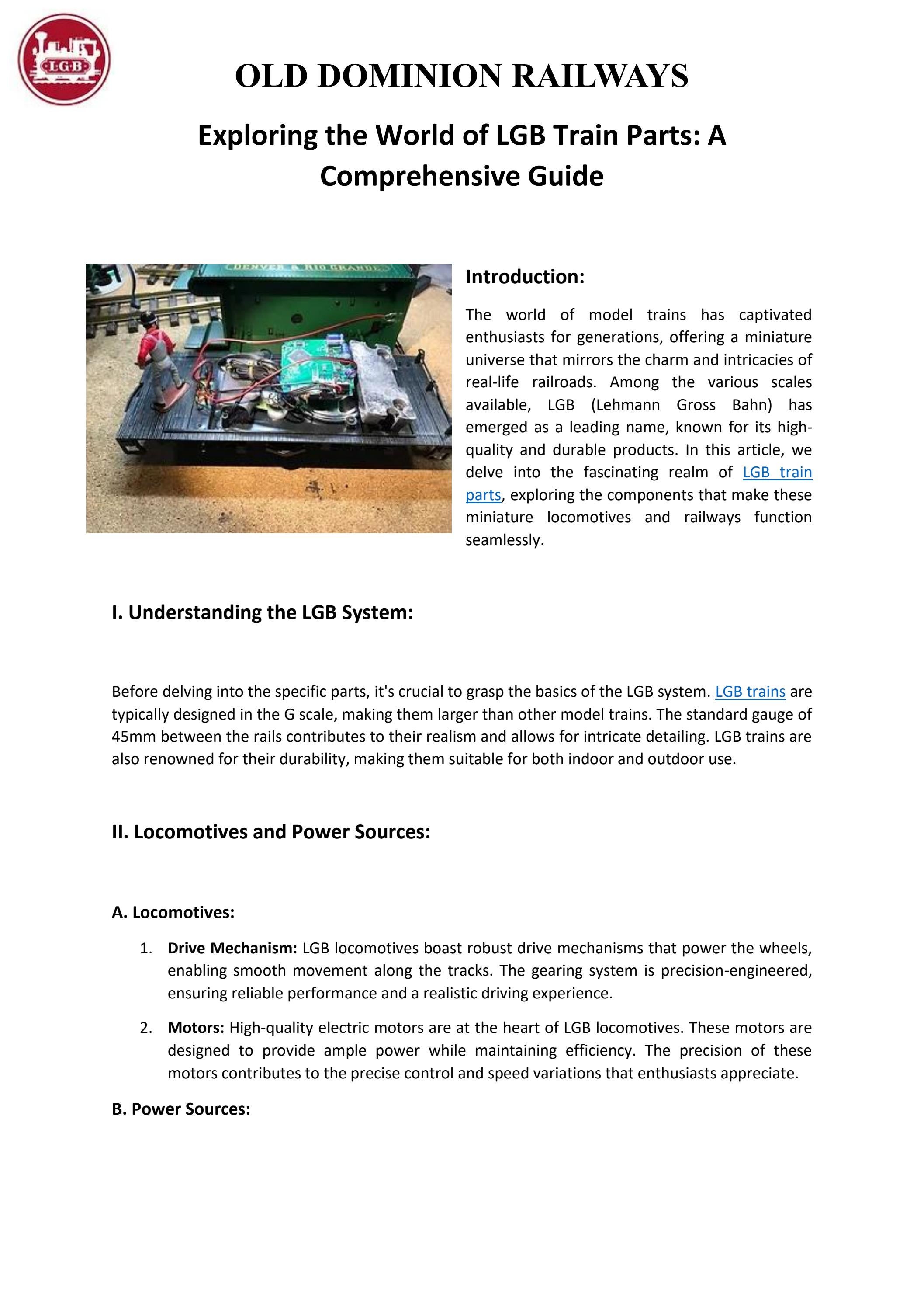 Exploring the World of LGB Train Parts: A Comprehensive Guide by ...