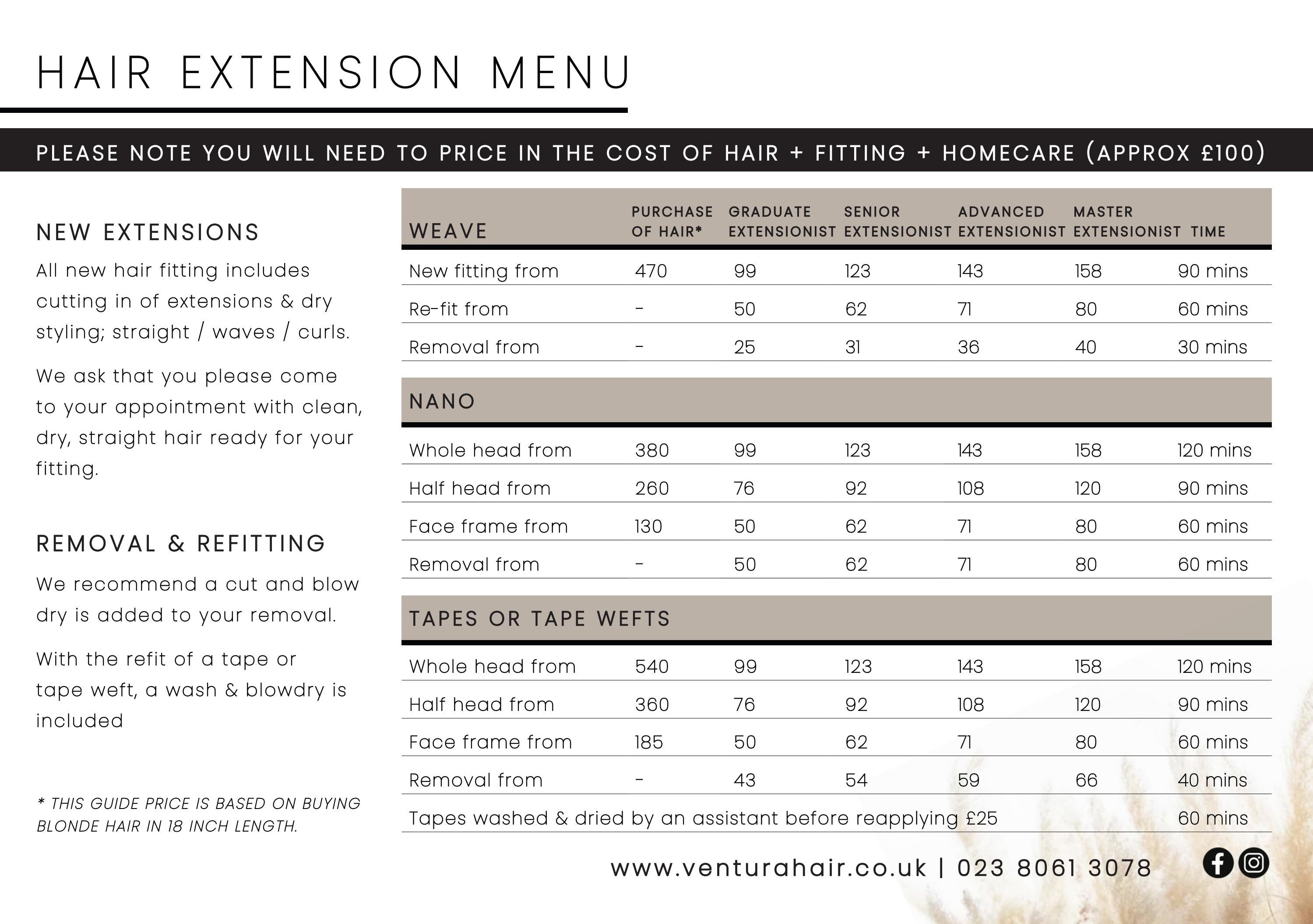 Ventura Hair - Extension Prices Feb 2024 by Philip Evans - Issuu