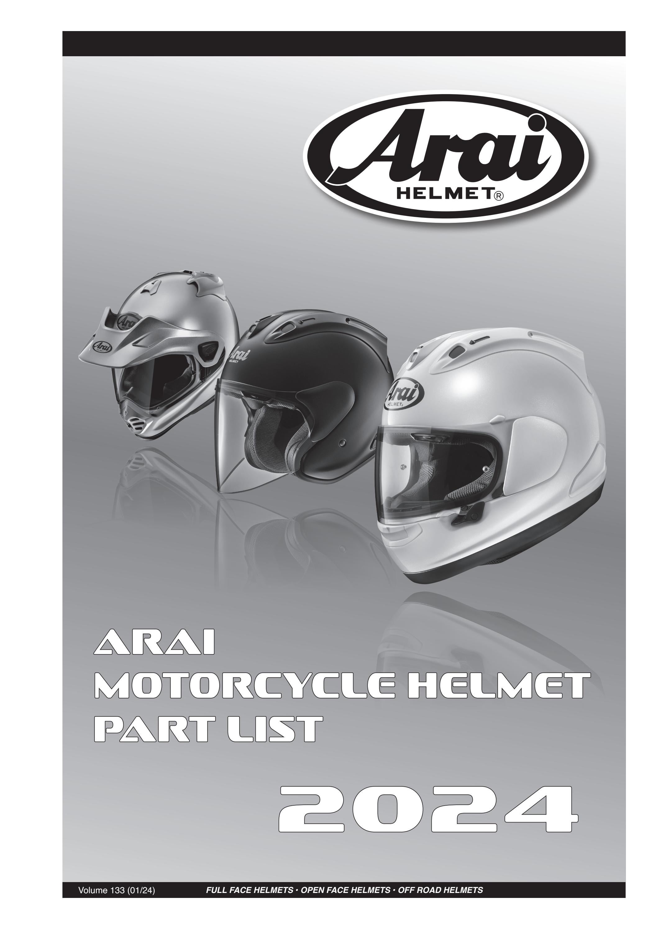 Motorcycle Helmet Part List 133 / 24 by Arai Helmet (Europe) B.V. - Issuu