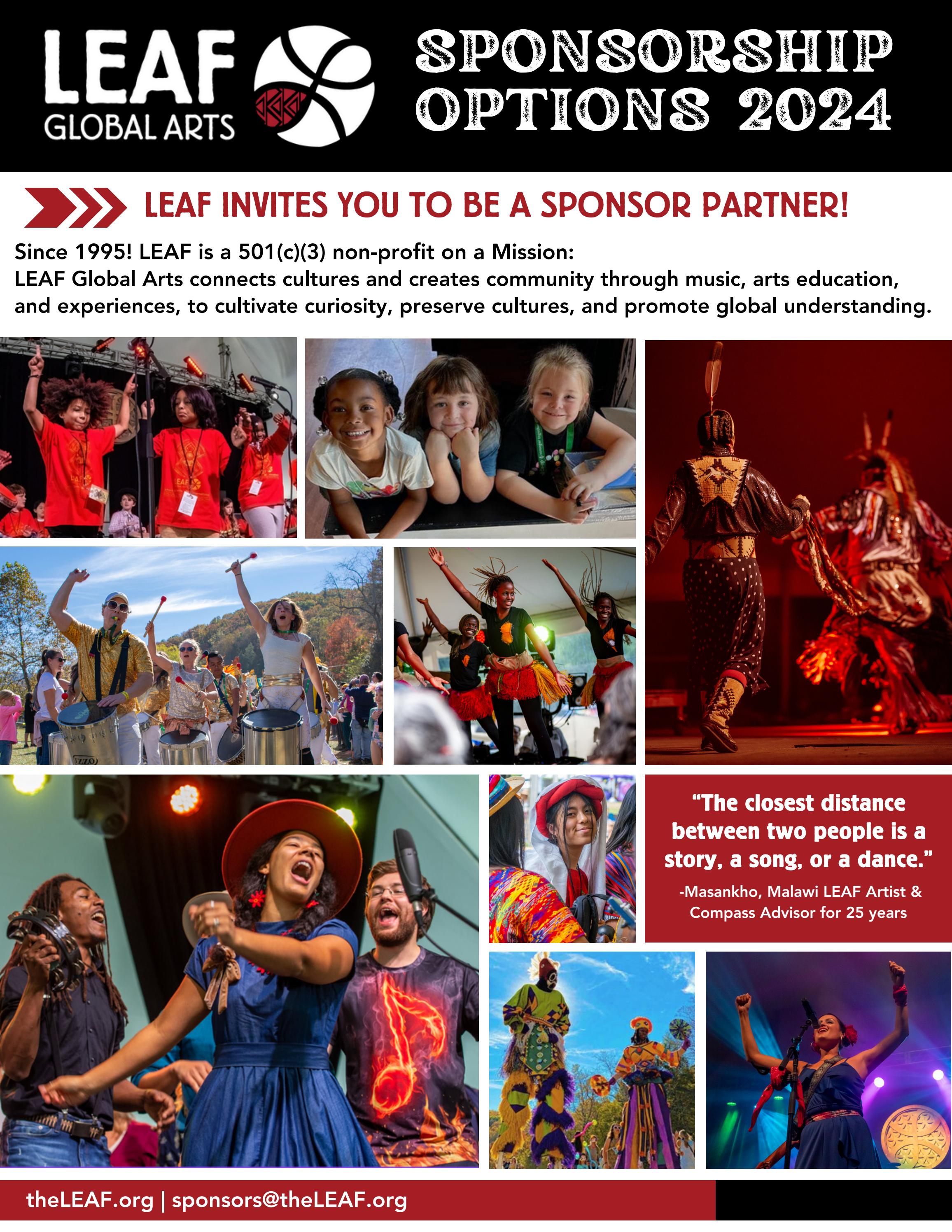 LEAF Global Arts Sponsorship Options 2024 by LEAF Global Arts - Issuu