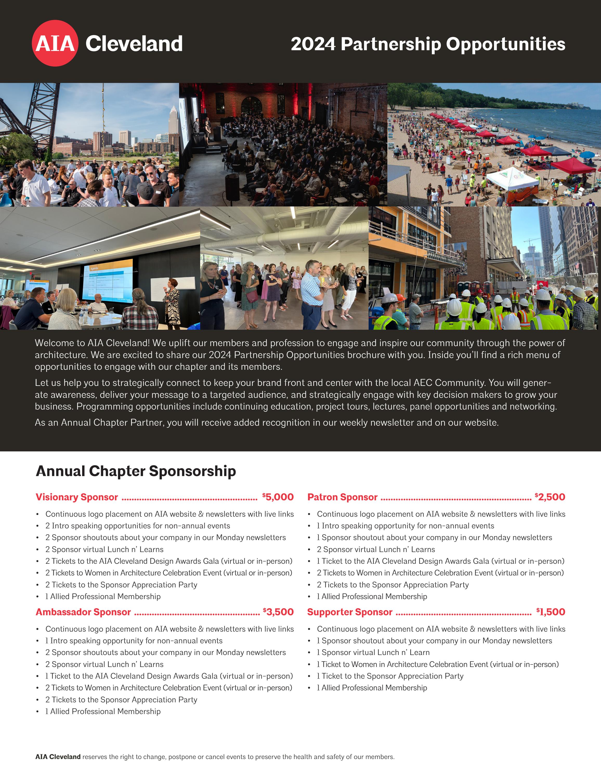 2024 AIA Cleveland Chapter Sponsor Drive & Professional Allied ...