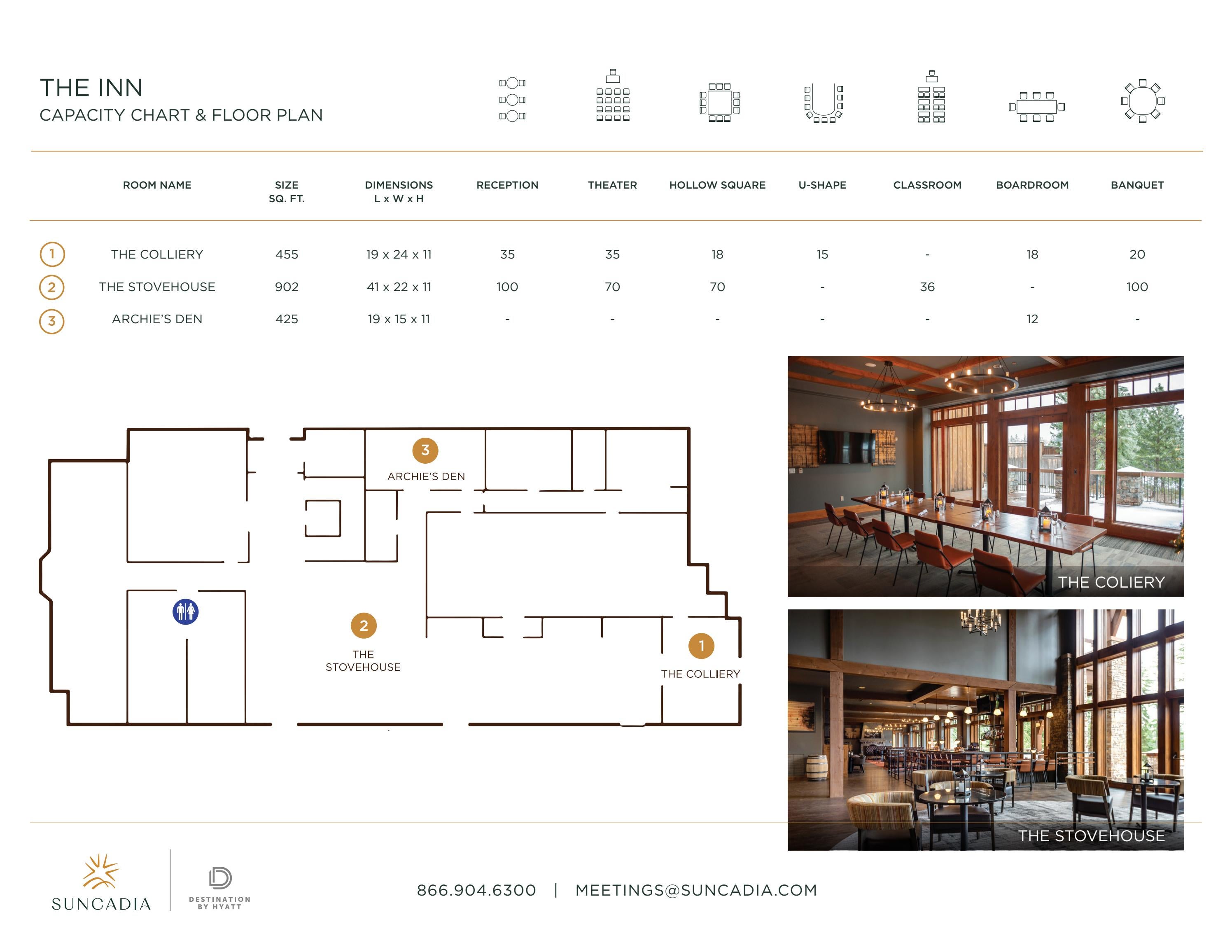 Capacity Chart & Floor Plan: The Inn by Suncadia Resort - Issuu