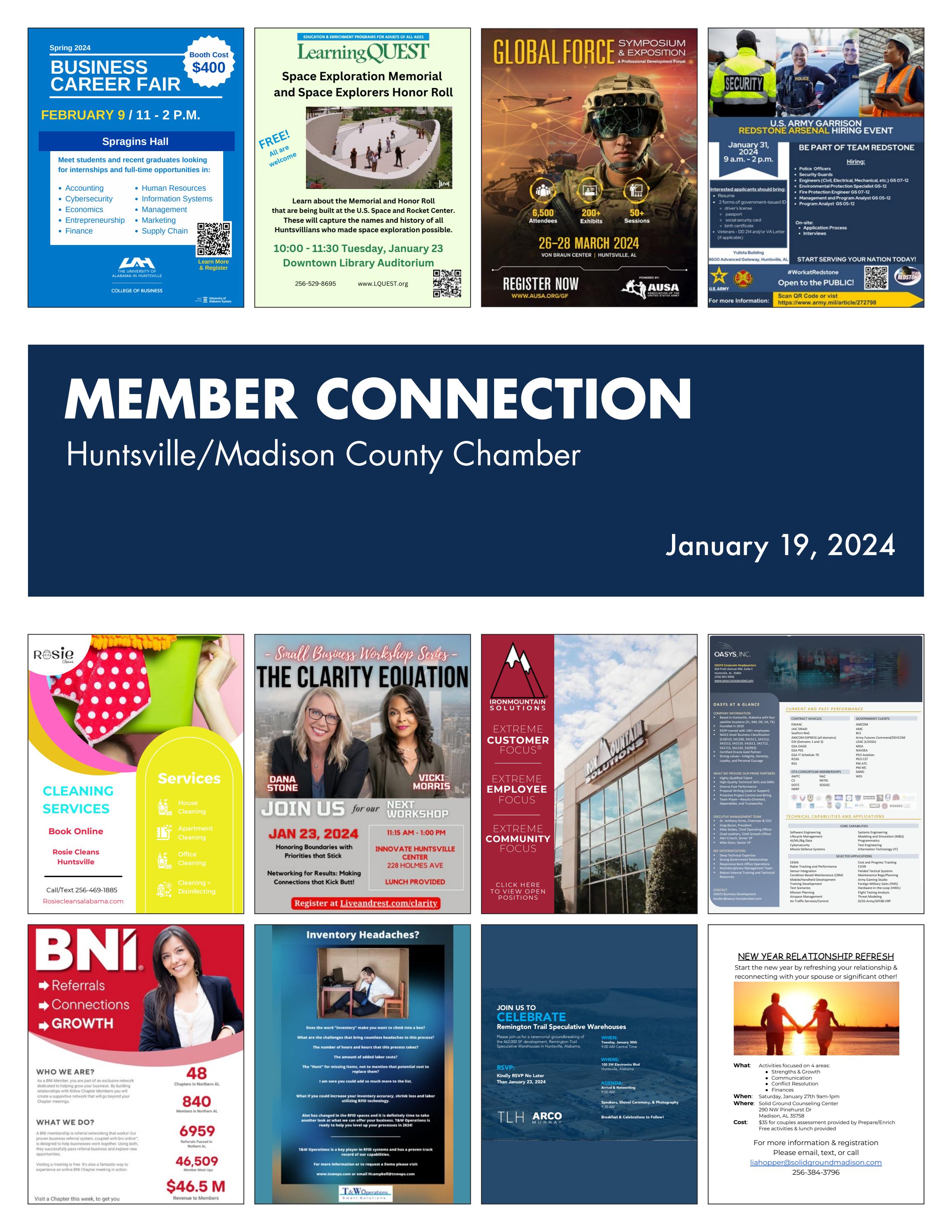 Member Connection, Jan. 19, 2024 by Huntsville/Madison County Chamber ...