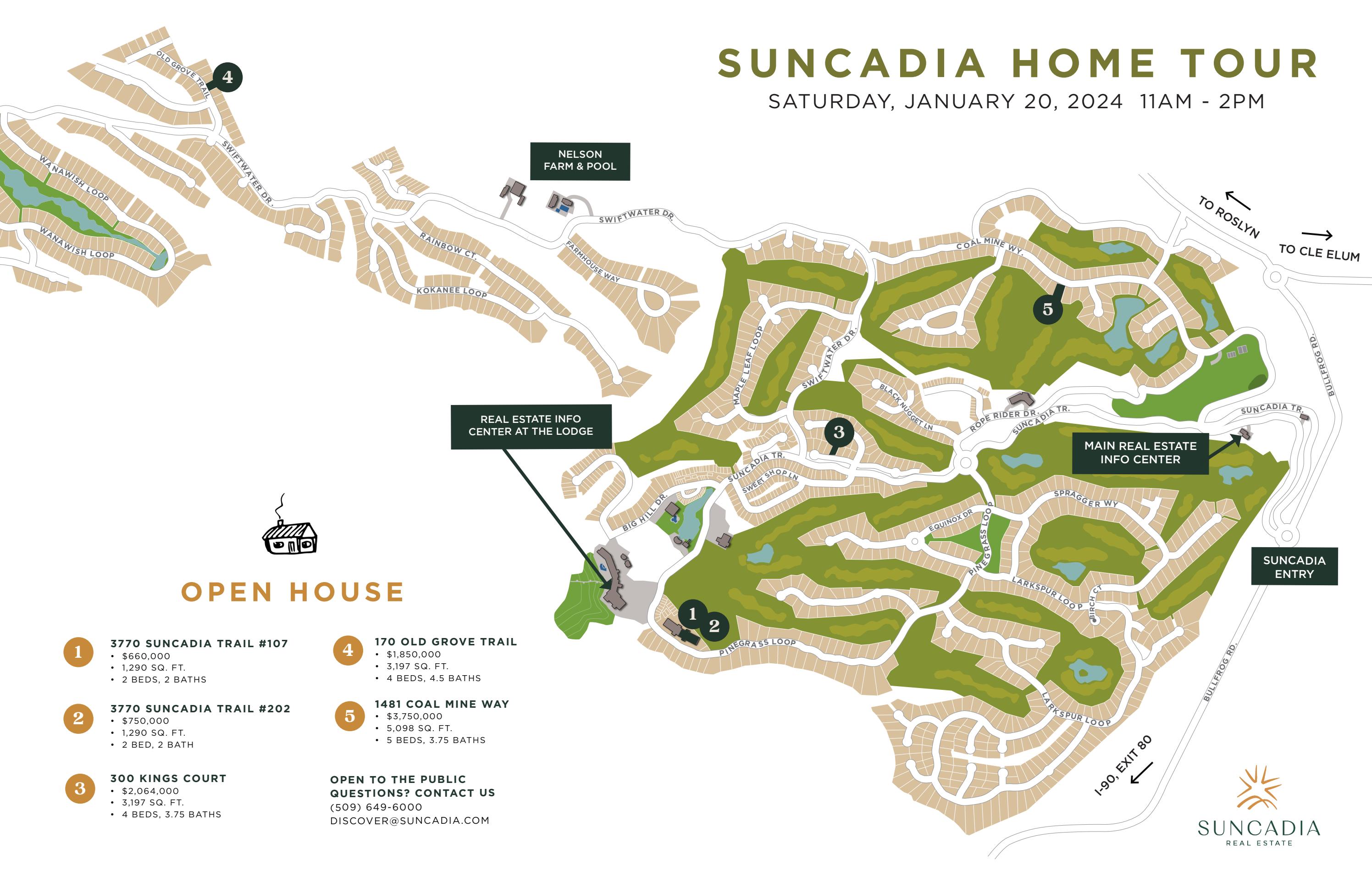 Suncadia Home Tour Map, January 2024 by Suncadia Resort - Issuu