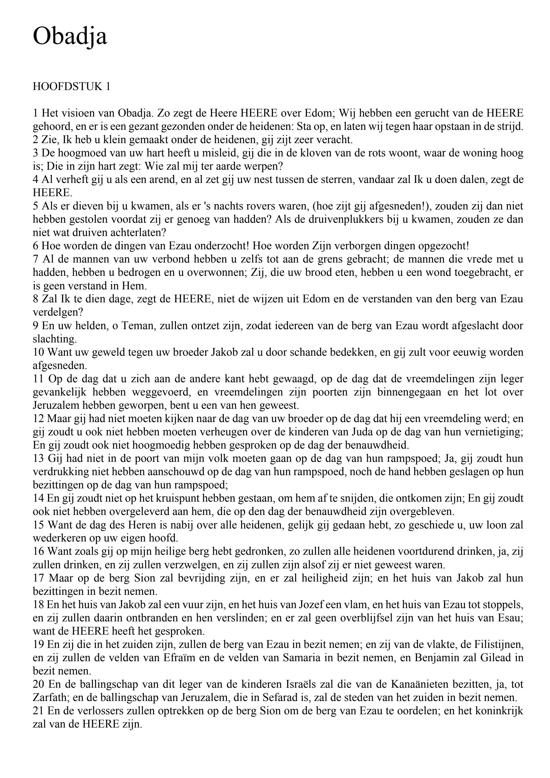 Dutch - Obadiah by Filipino Tracts and Literature Society Inc. - Issuu