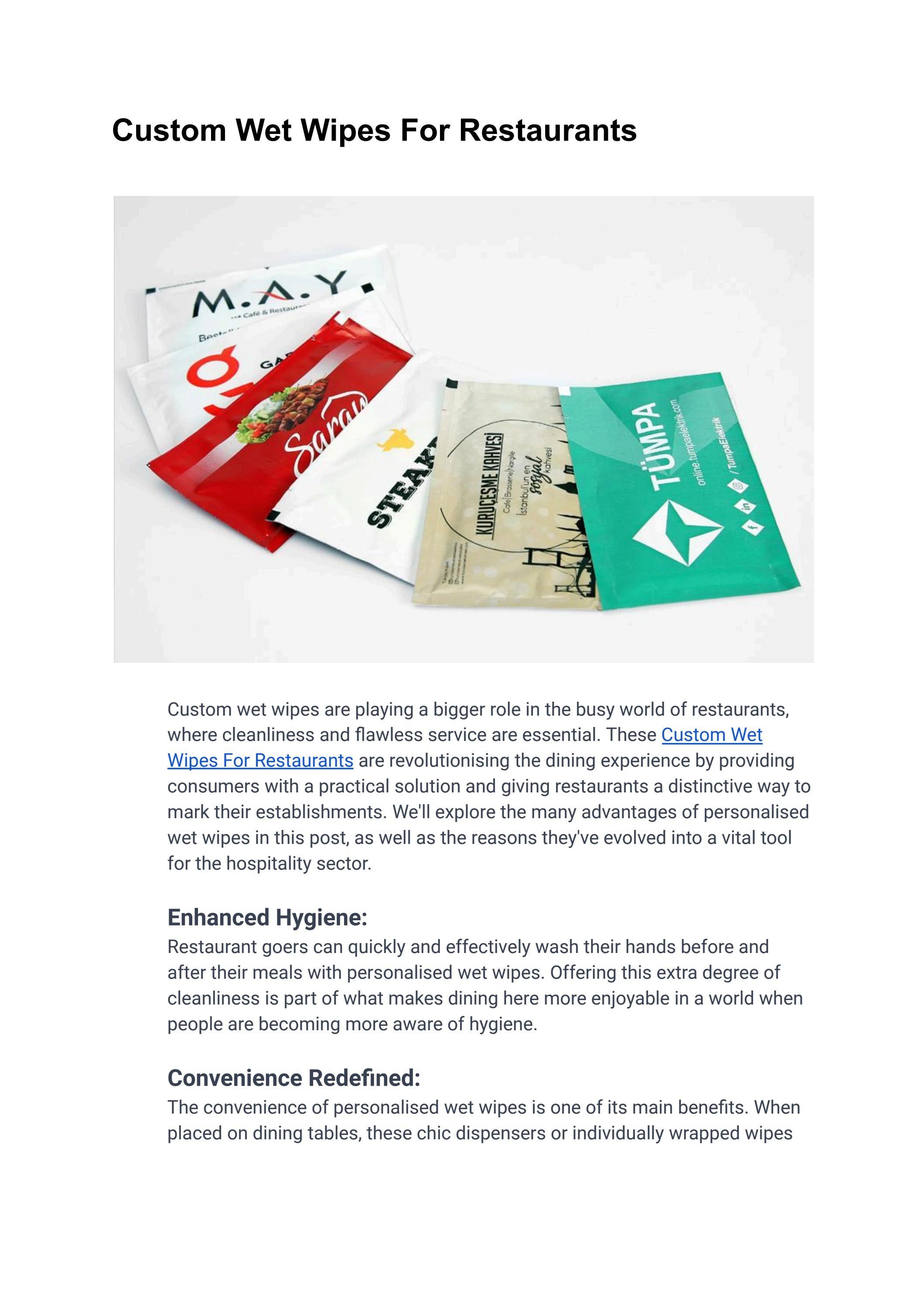 Custom Wet Wipes For Restaurants by Matthew Tyler - Issuu