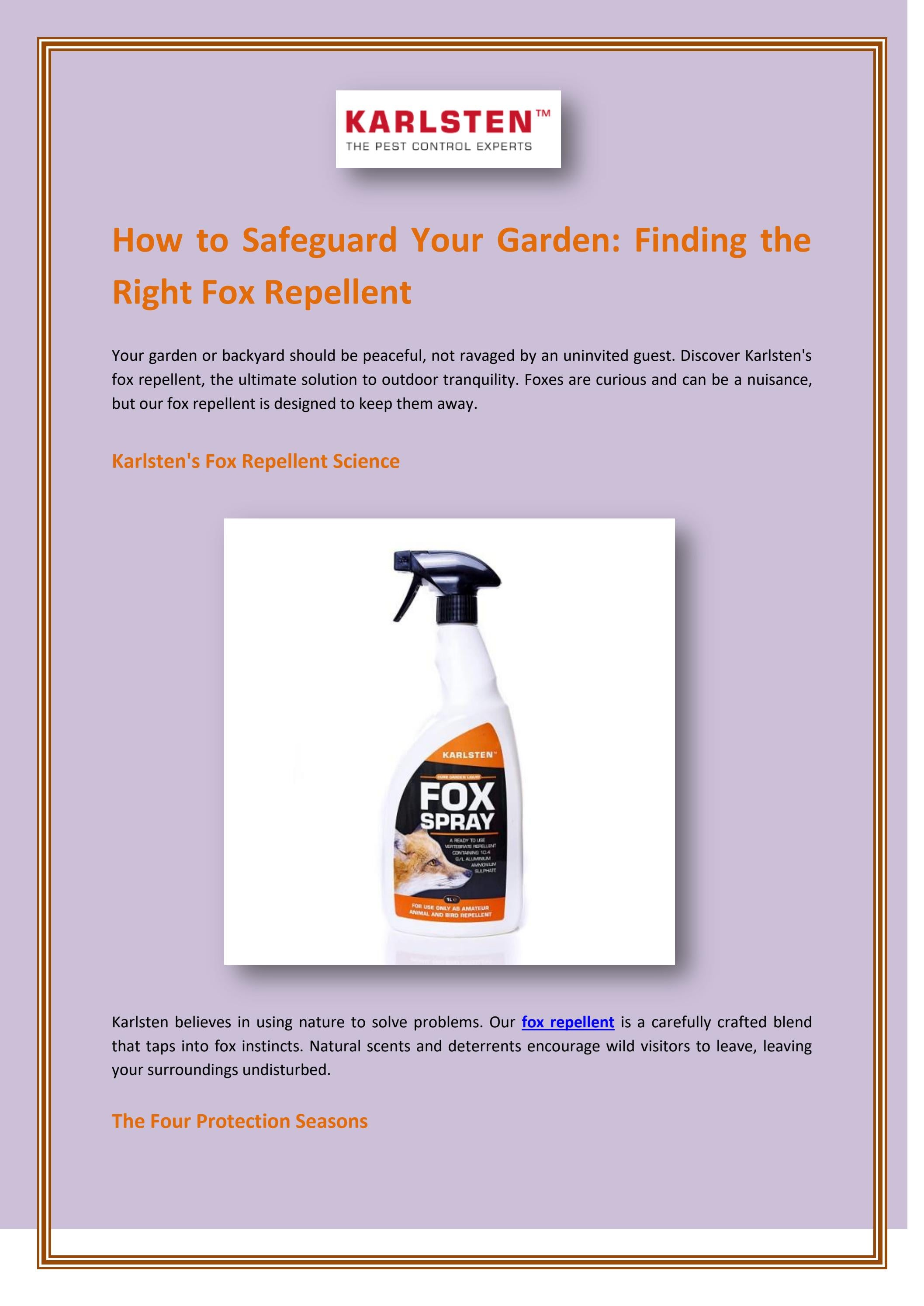 How to Safeguard Your Garden - Finding the Right Fox Repellent. by ...