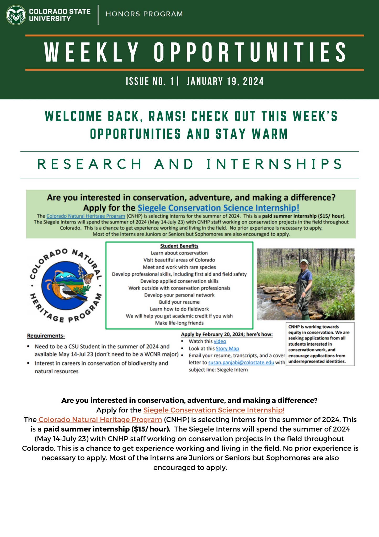 Spring 2024 Newsletter, Issue 1 by honorsCSU - Issuu