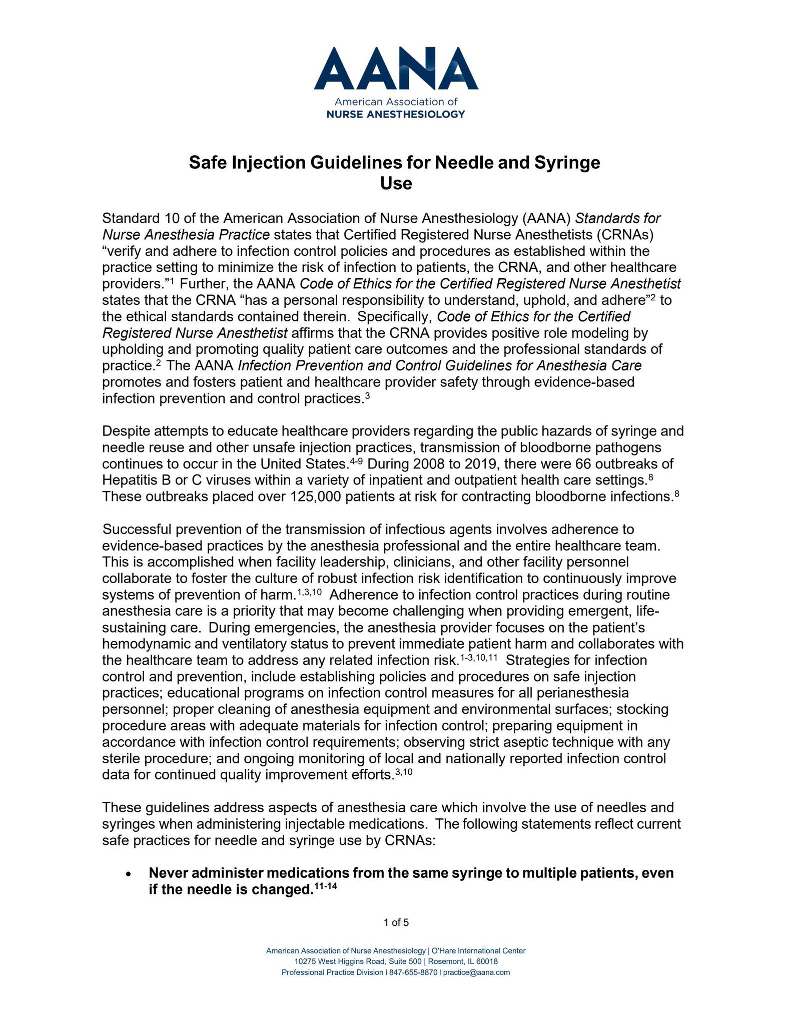 Safe Injection Guidelines for Needle and Syringe Use by aanapublishing ...