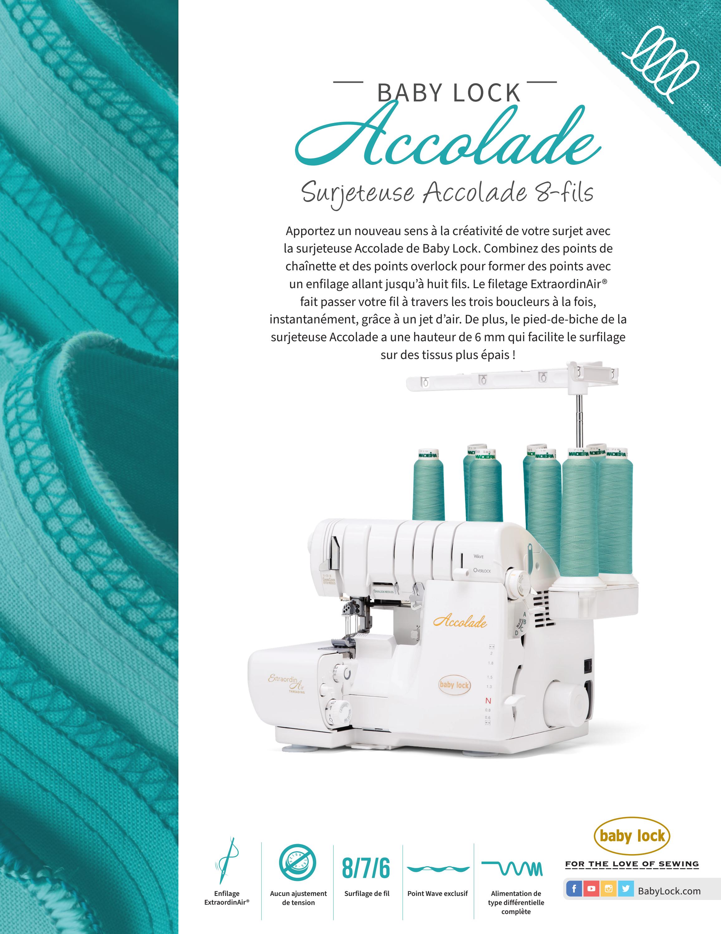 Accolade French Spec Sheet by babylocksewing - Issuu