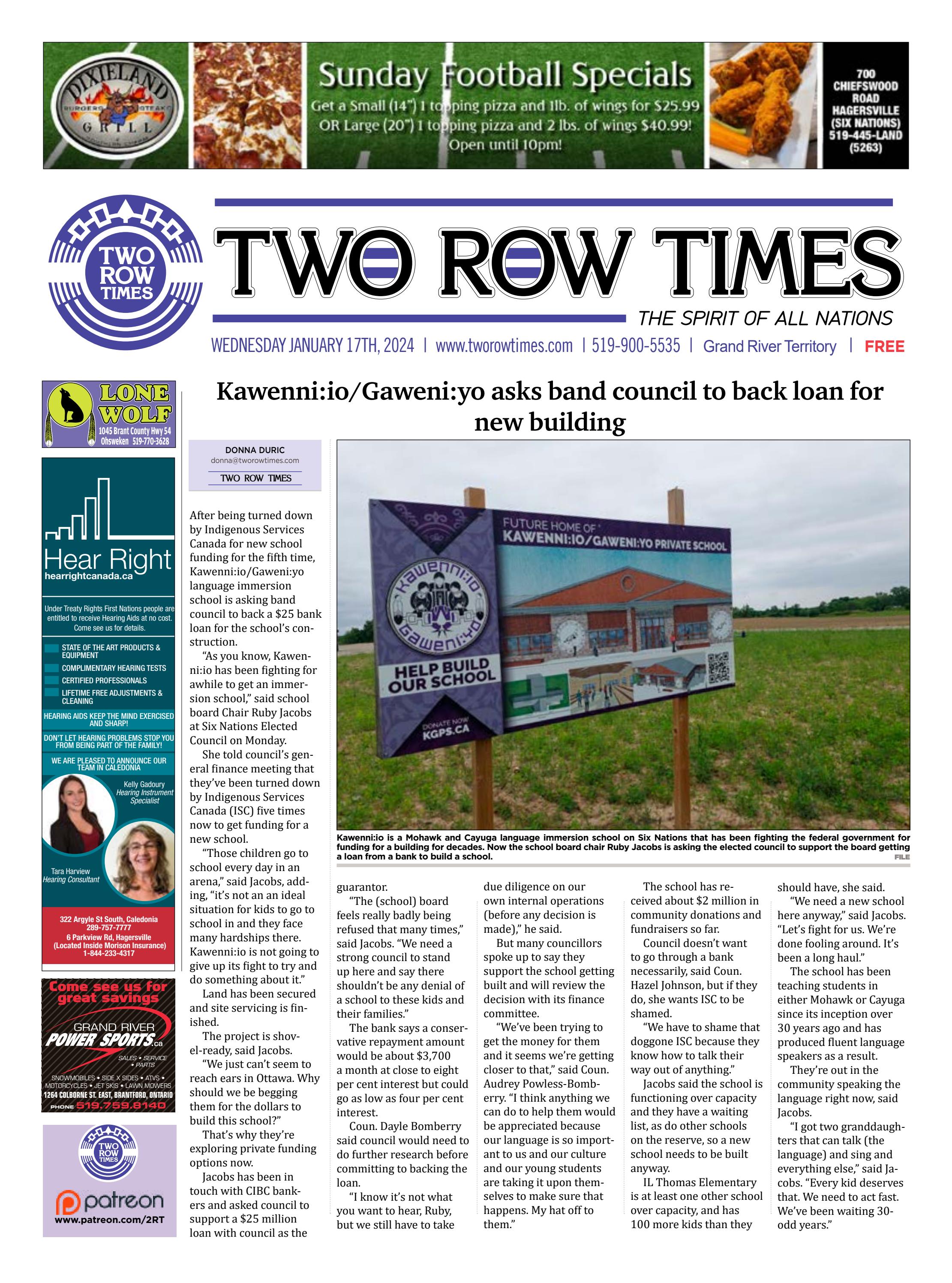 Two Row Times, January 17, 2024 by Two Row Times - Issuu