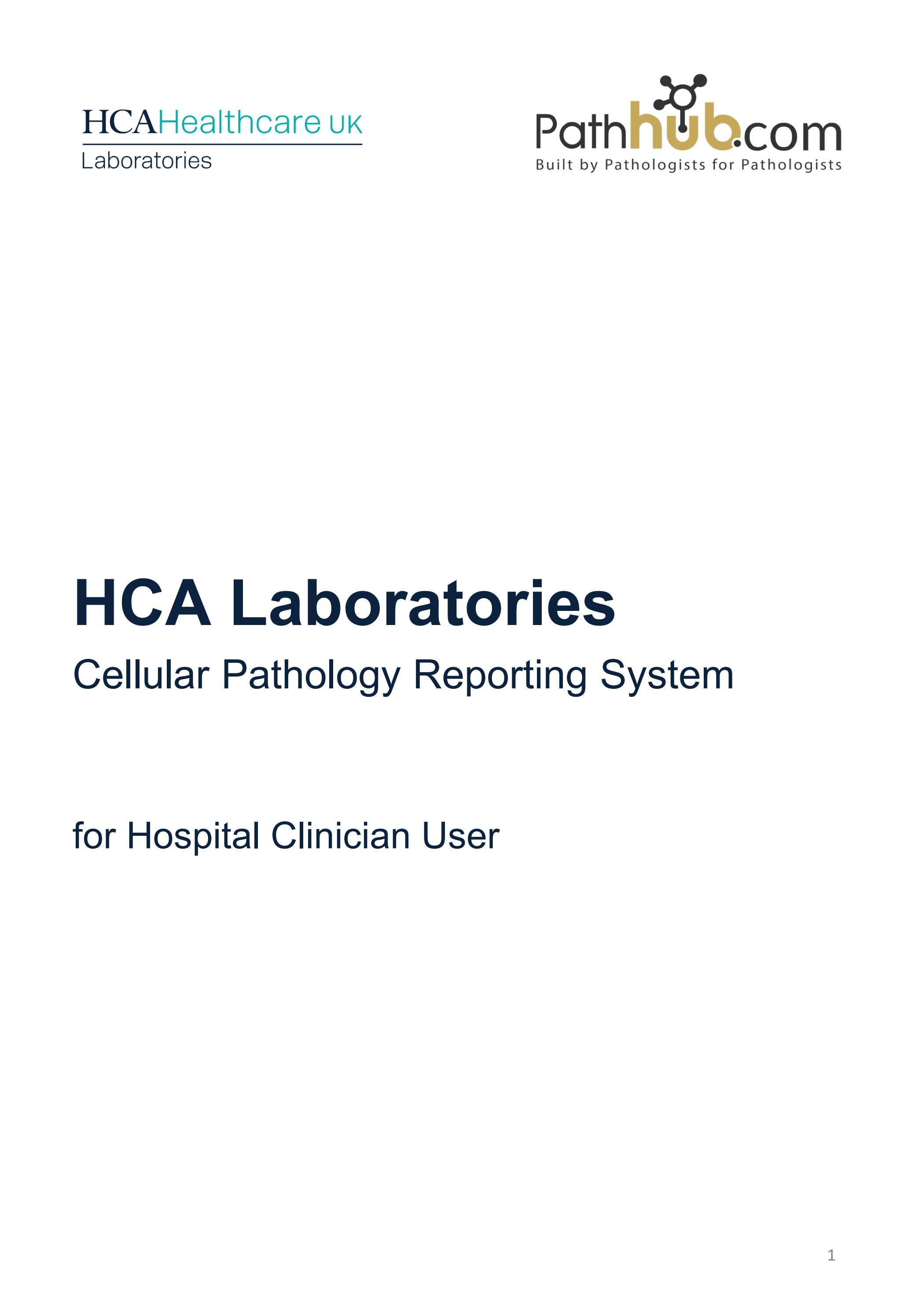 HCA Laboratories PathHub Guide - Hospital Clinician User v1.0 by IHC001 ...