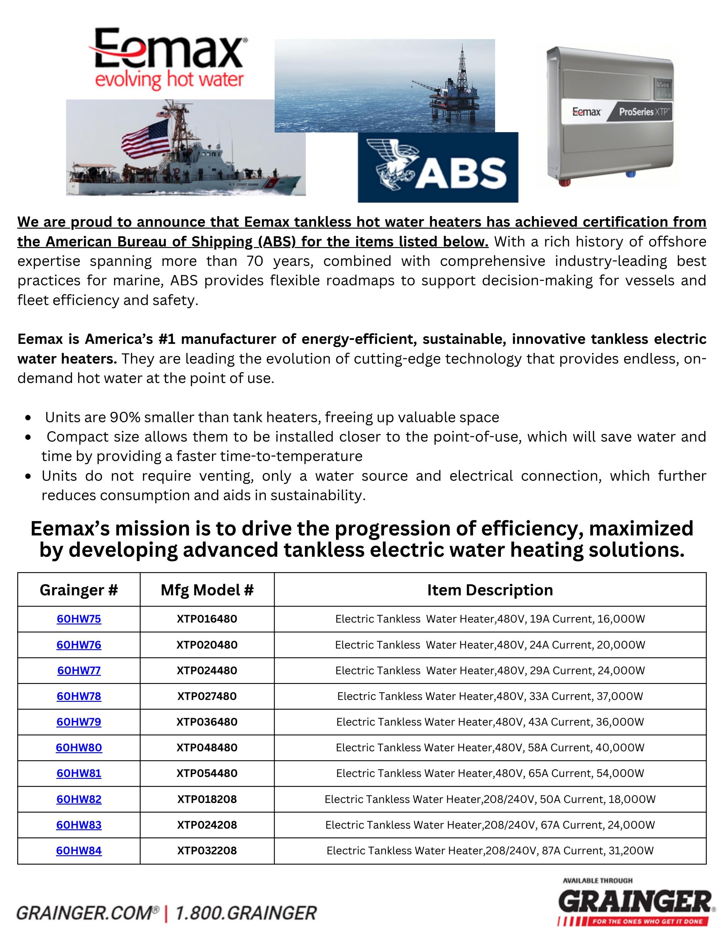 Eemax - ABS Water Heaters, Grainger by ISI Marketing Portal - Issuu