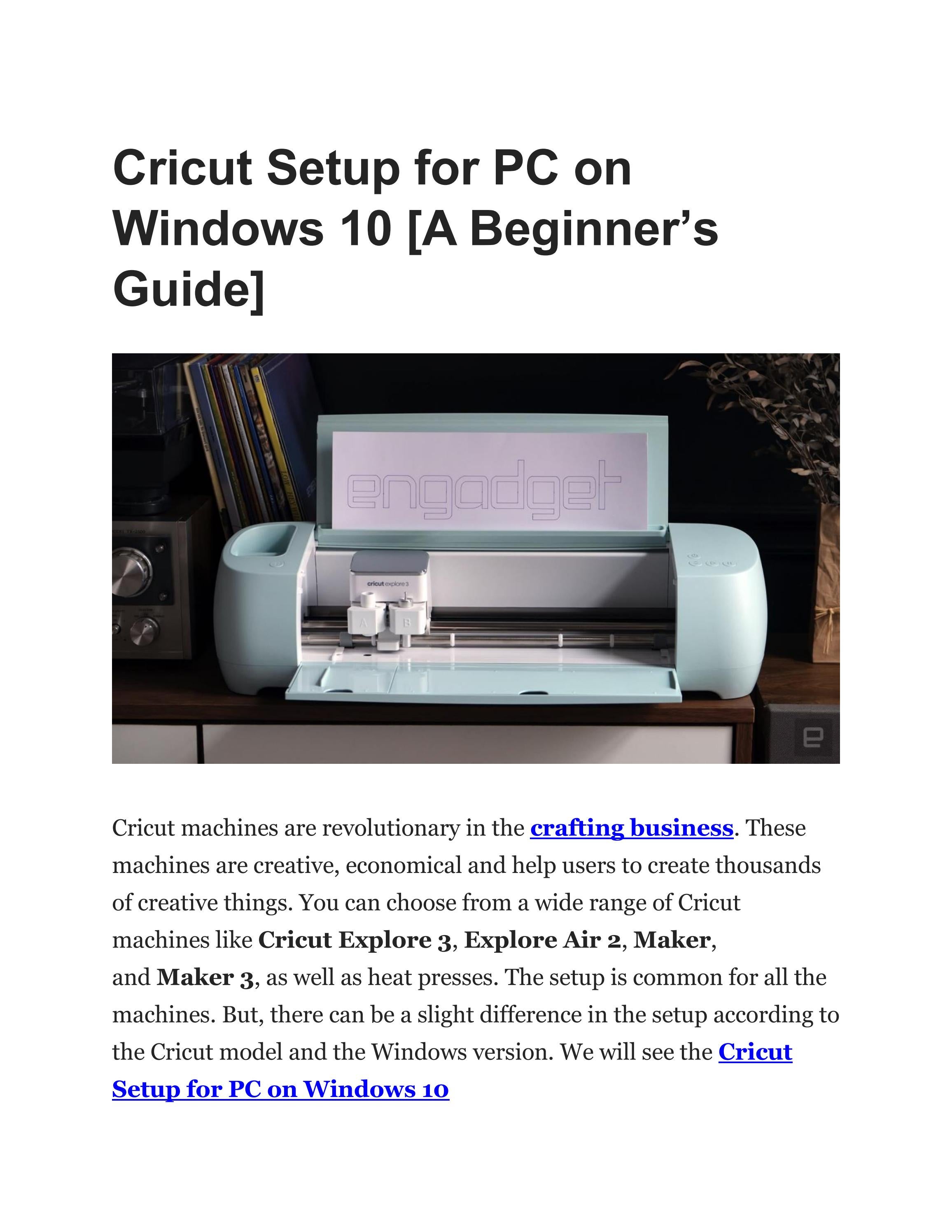 Cricut Setup for PC on Windows 10 [A Beginner’s Guide] by Martin Smith ...