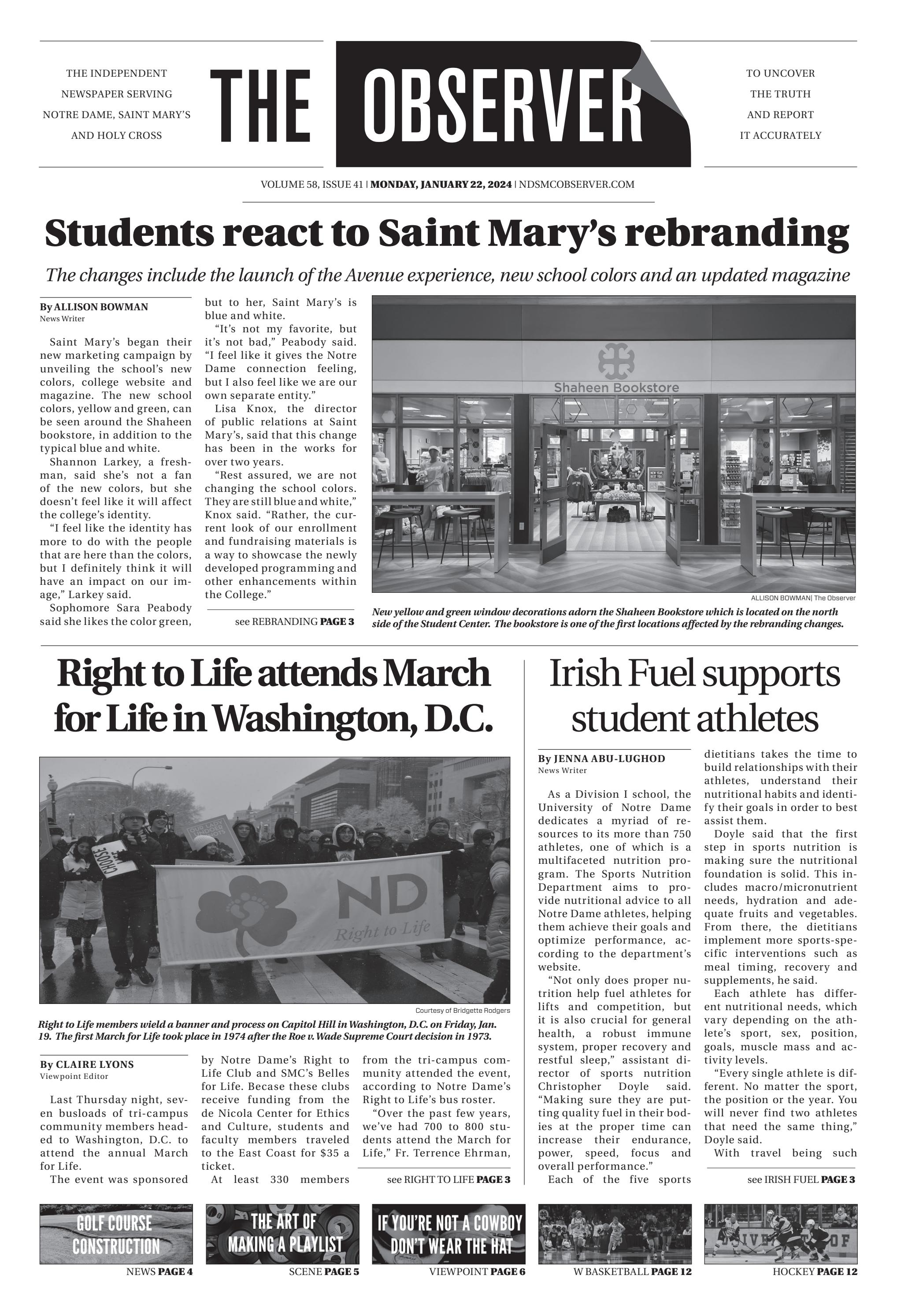 Print Edition for The Observer for Monday, January 22, 2024 by The ...