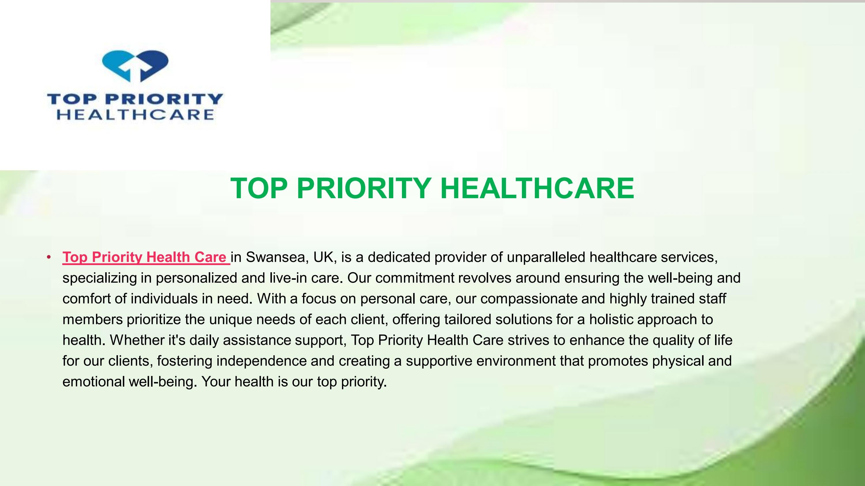 Top Priority Healthcare by Top Proority Health Care - Issuu