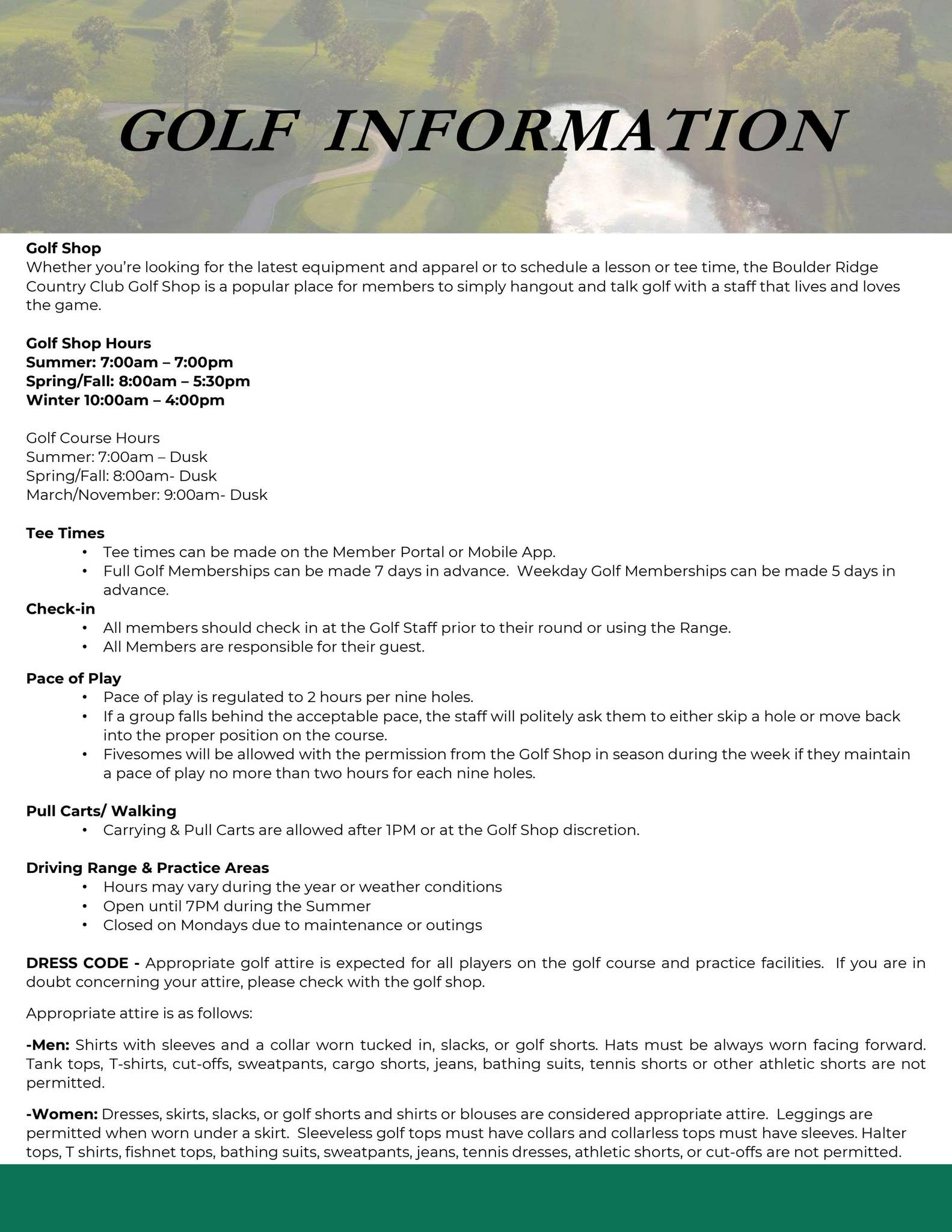 BRCC Golf Info and Dress Code by Heritage Golf Group - Issuu