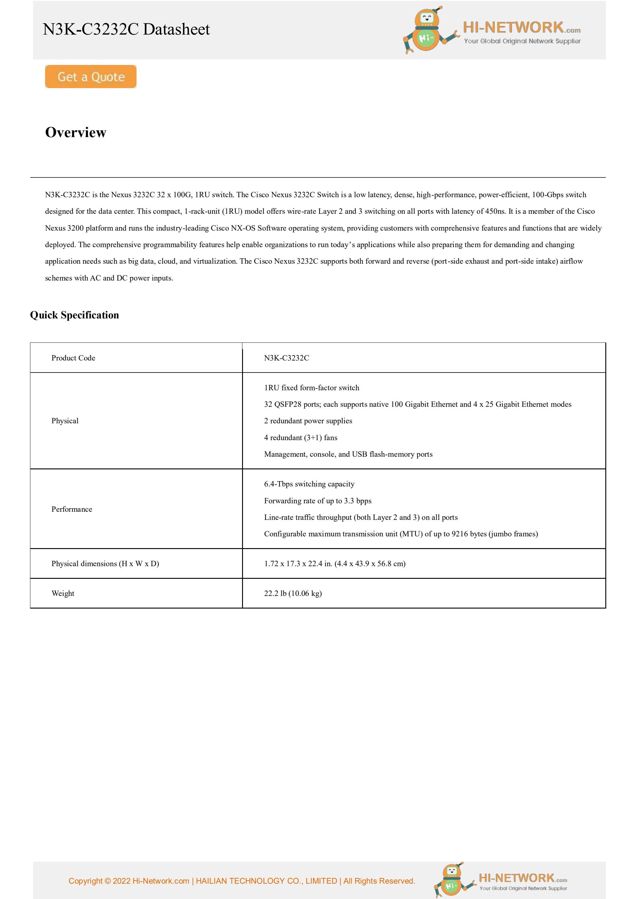 cisco-n3k-c3232c-datasheet.pdf by Hi-Network - Issuu
