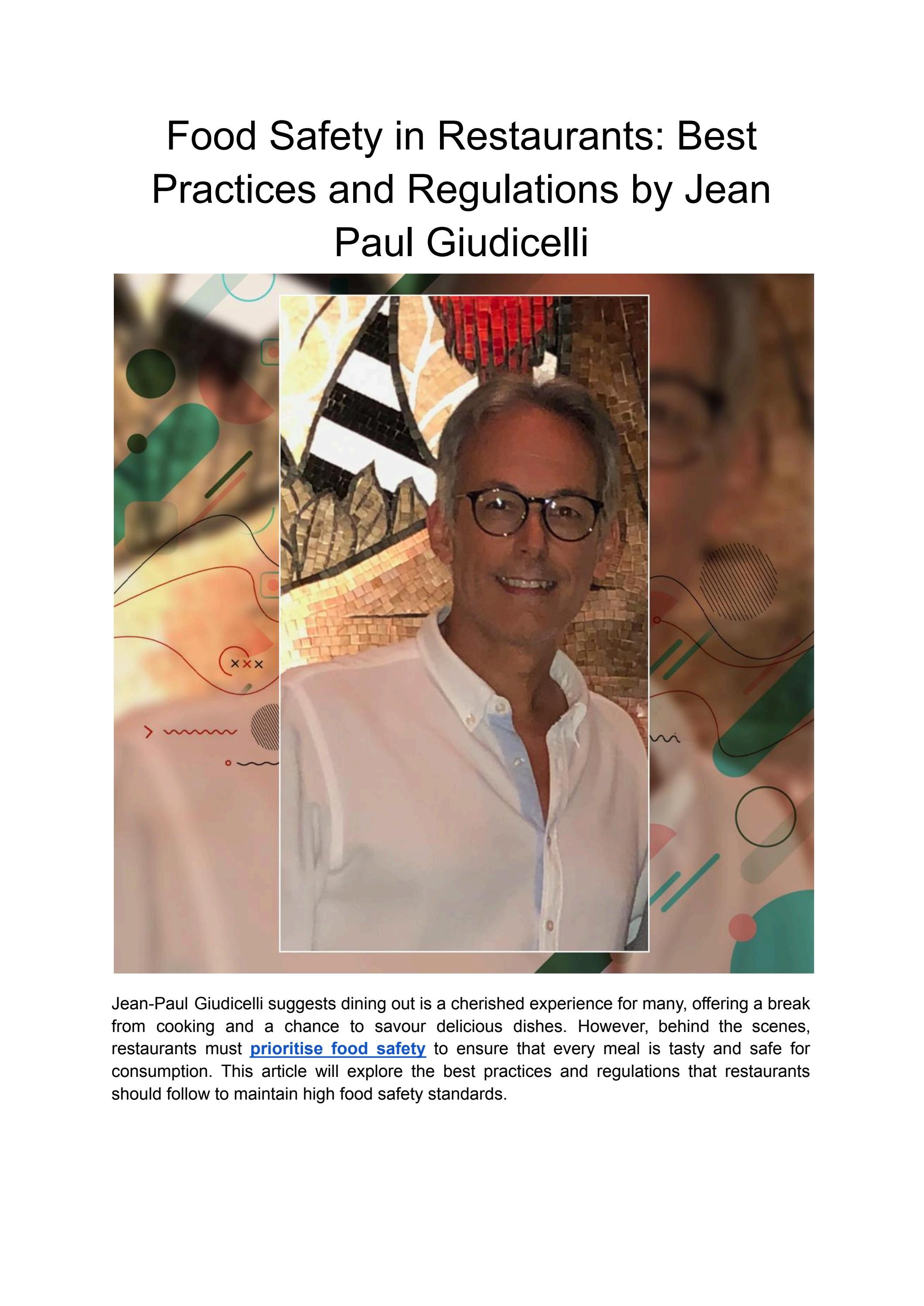 Food Safety in Restaurants: Best Practices and Regulations by Jean Paul ...