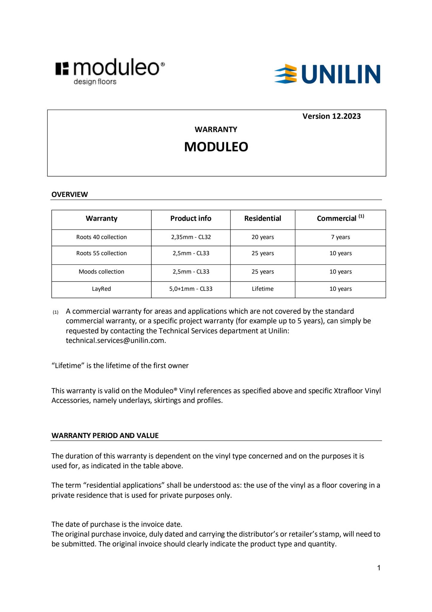 Moduleo warranty document - English by IVC Group - Issuu