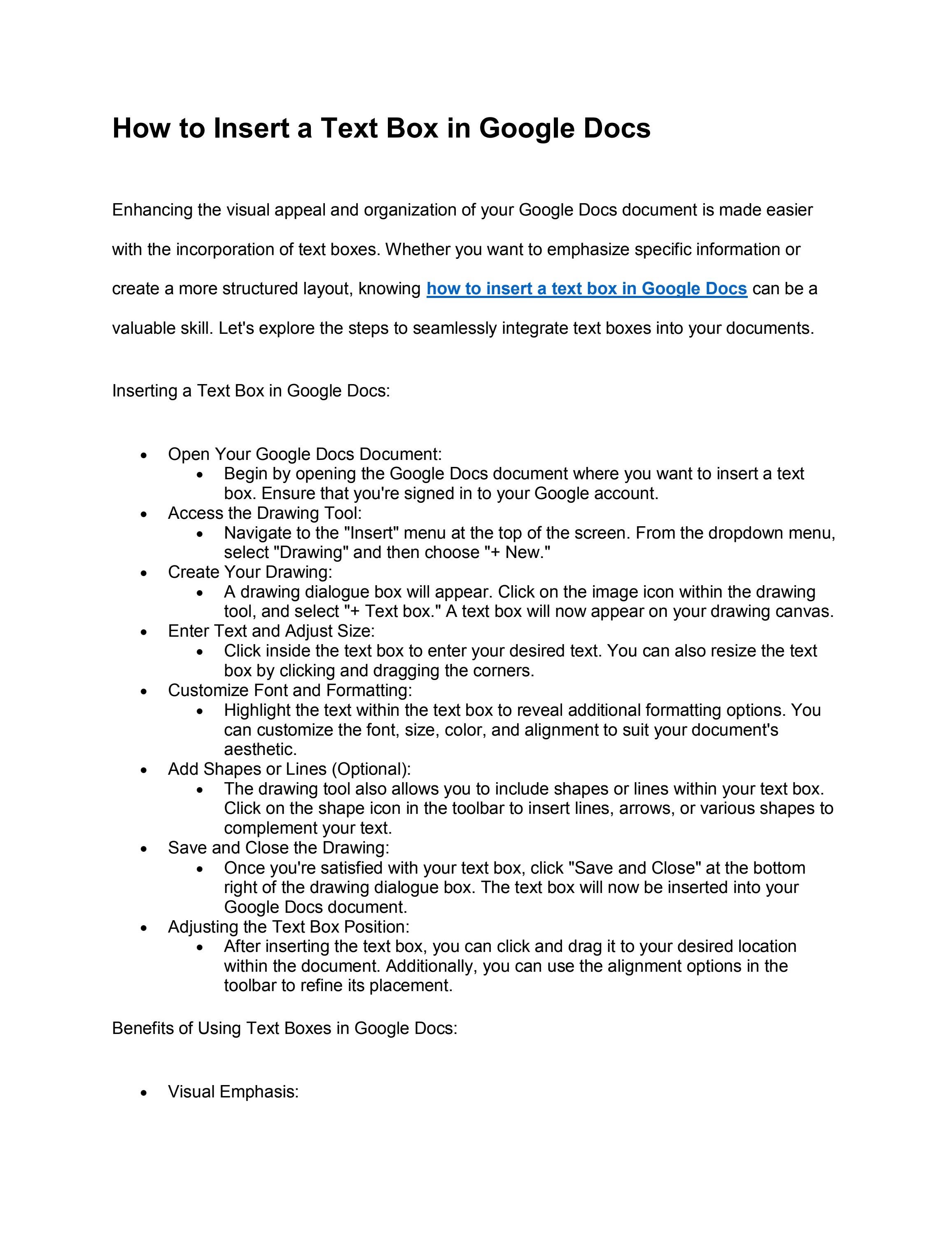 How To Insert A Text Box In Google Docs By Freepubgoffer Issuu