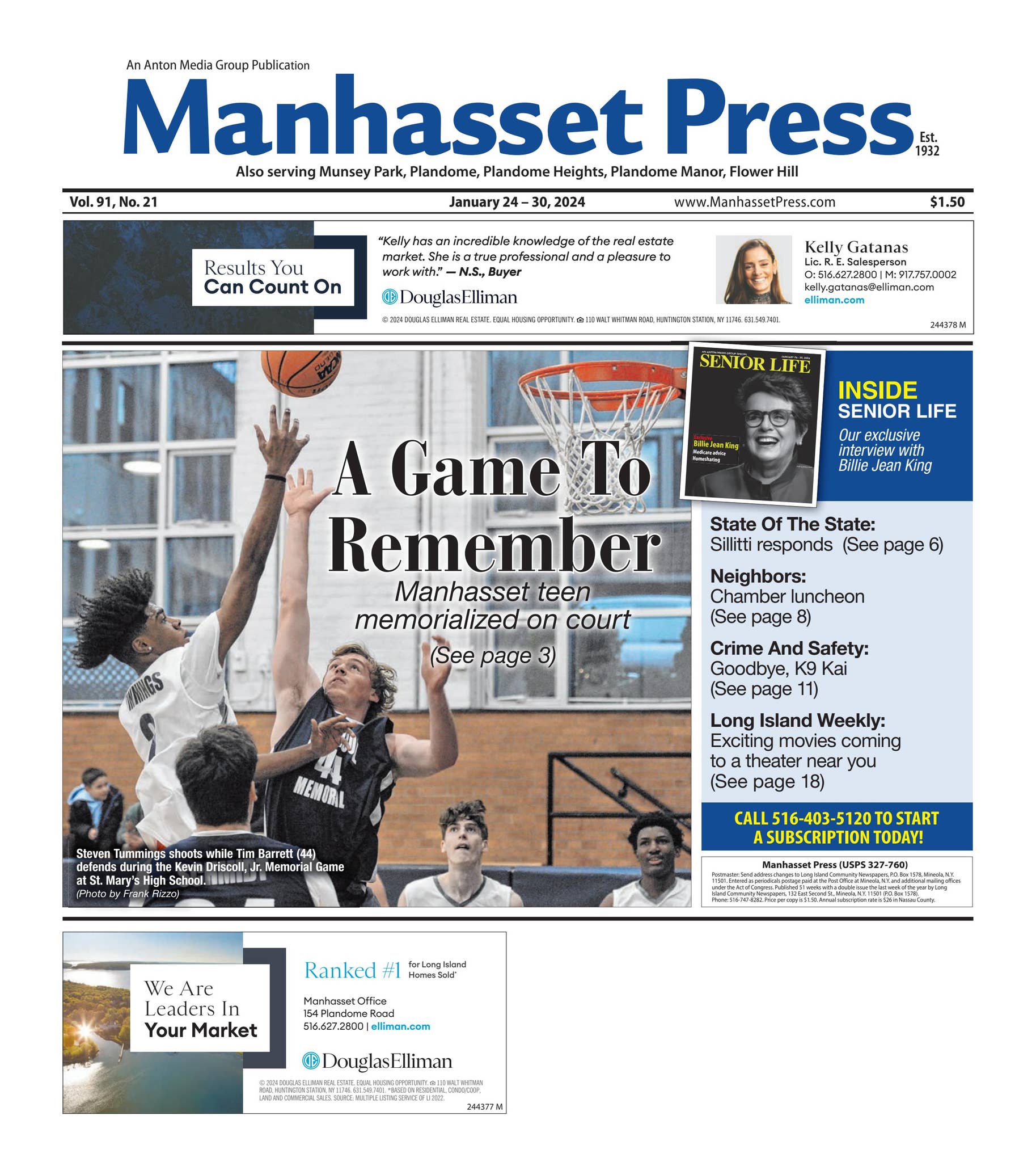 Manhasset Press 1/24/24 edition is published weekly by Anton Media ...