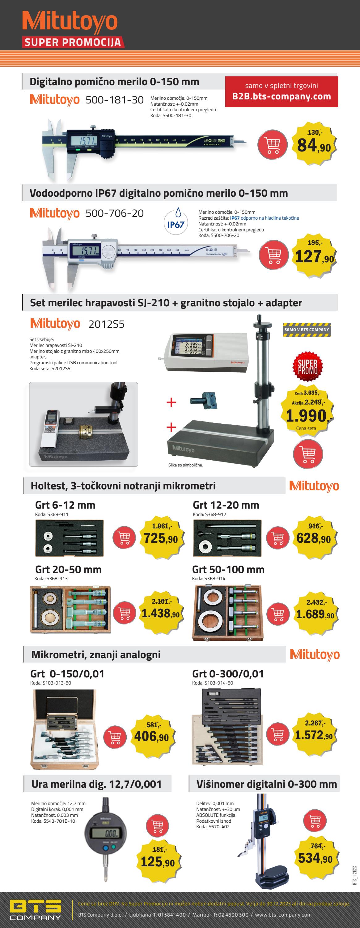 Mitutoyo merilno orodje - Posebna ponudba by BTS Company d.o.o. - Issuu