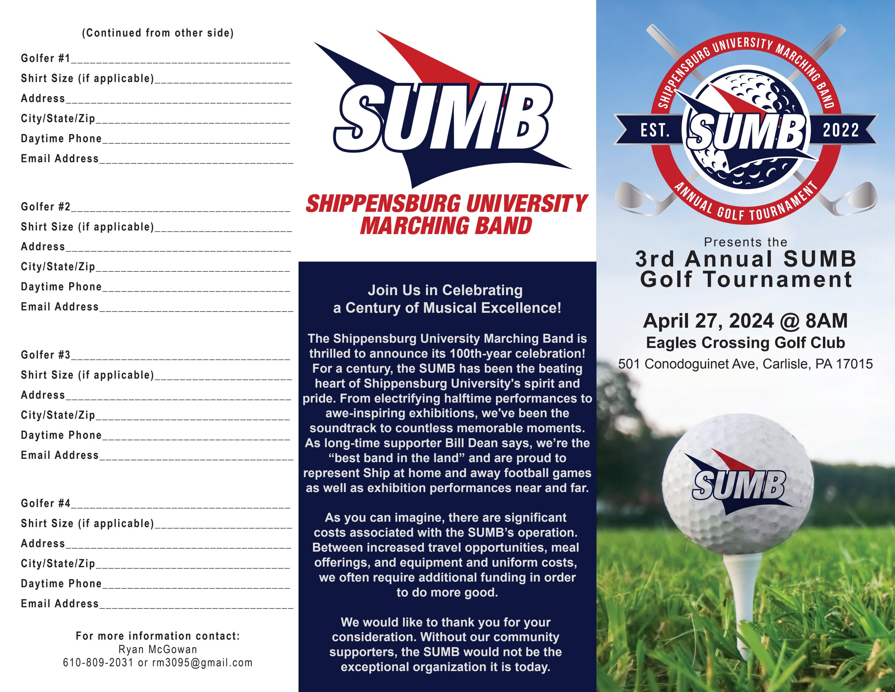 SUMB Annual Golf Tournament 2024 by Shippensburg University - Issuu