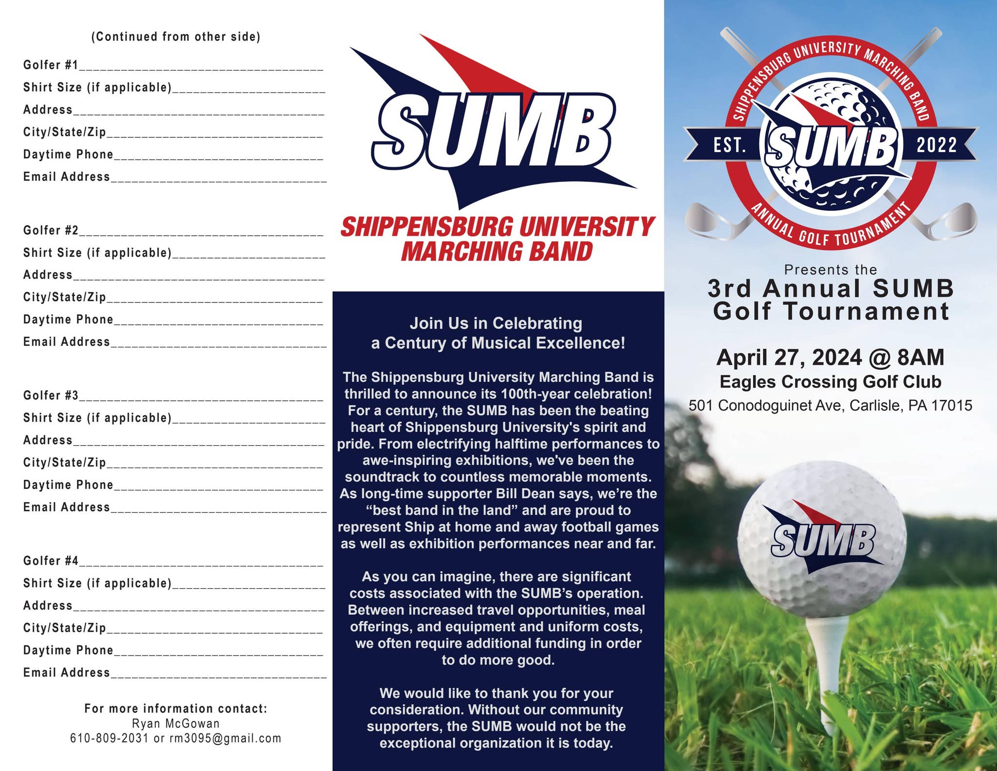 SUMB Annual Golf Tournament 2024 by Shippensburg University - Issuu
