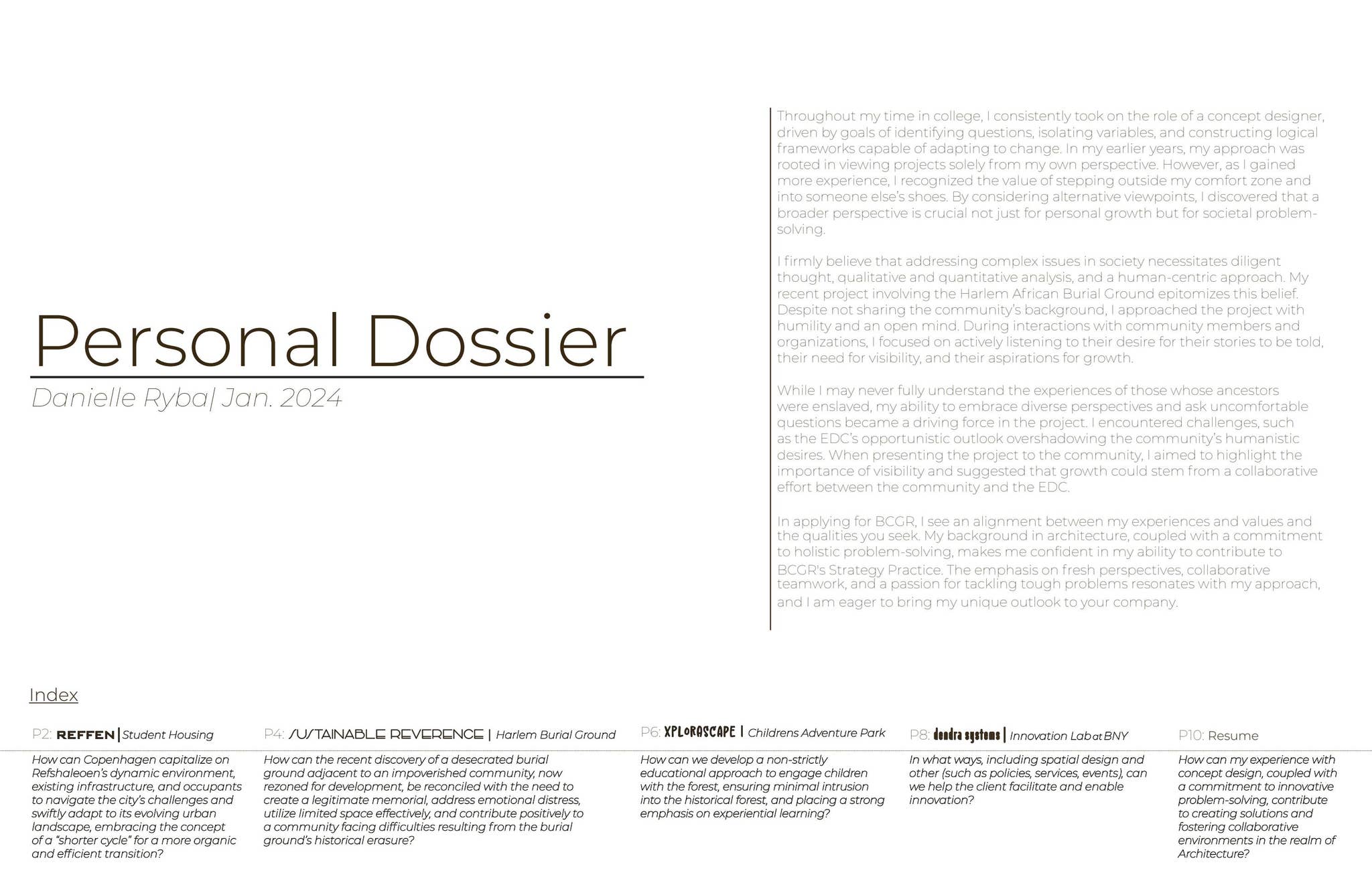 Personal Dossier by Danielle Ryba - Issuu