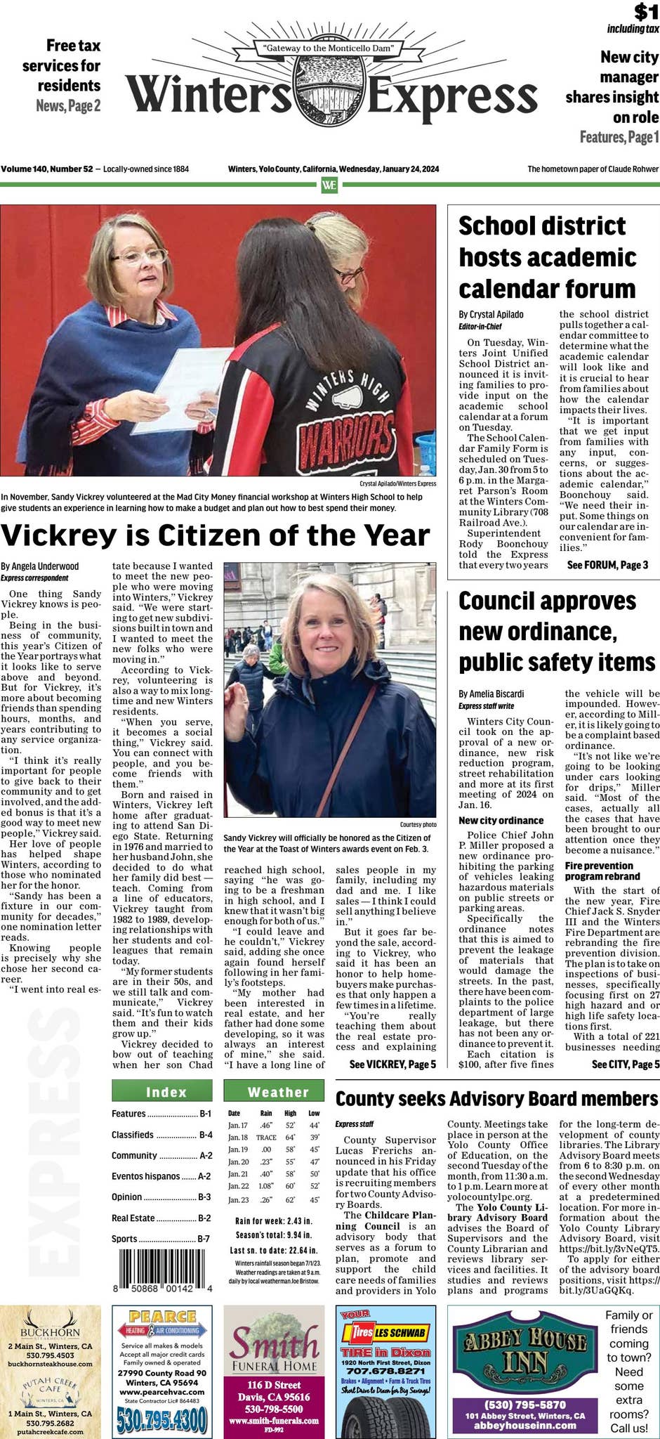 Winters Express: Wednesday, January 24, 2024 by mcnaughtonmedia - Issuu