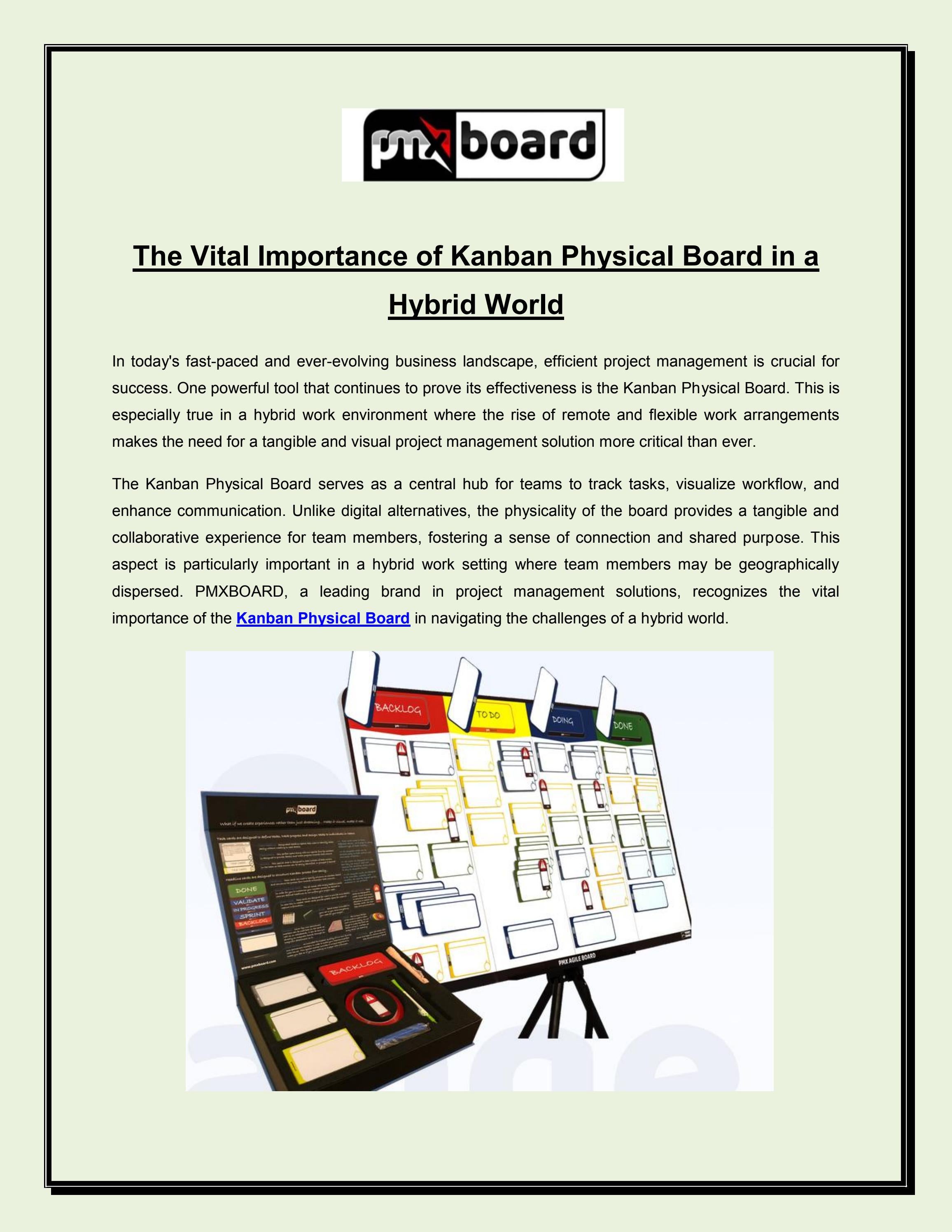 The Vital Importance of Kanban Physical Board in a Hybrid World by Pmx ...