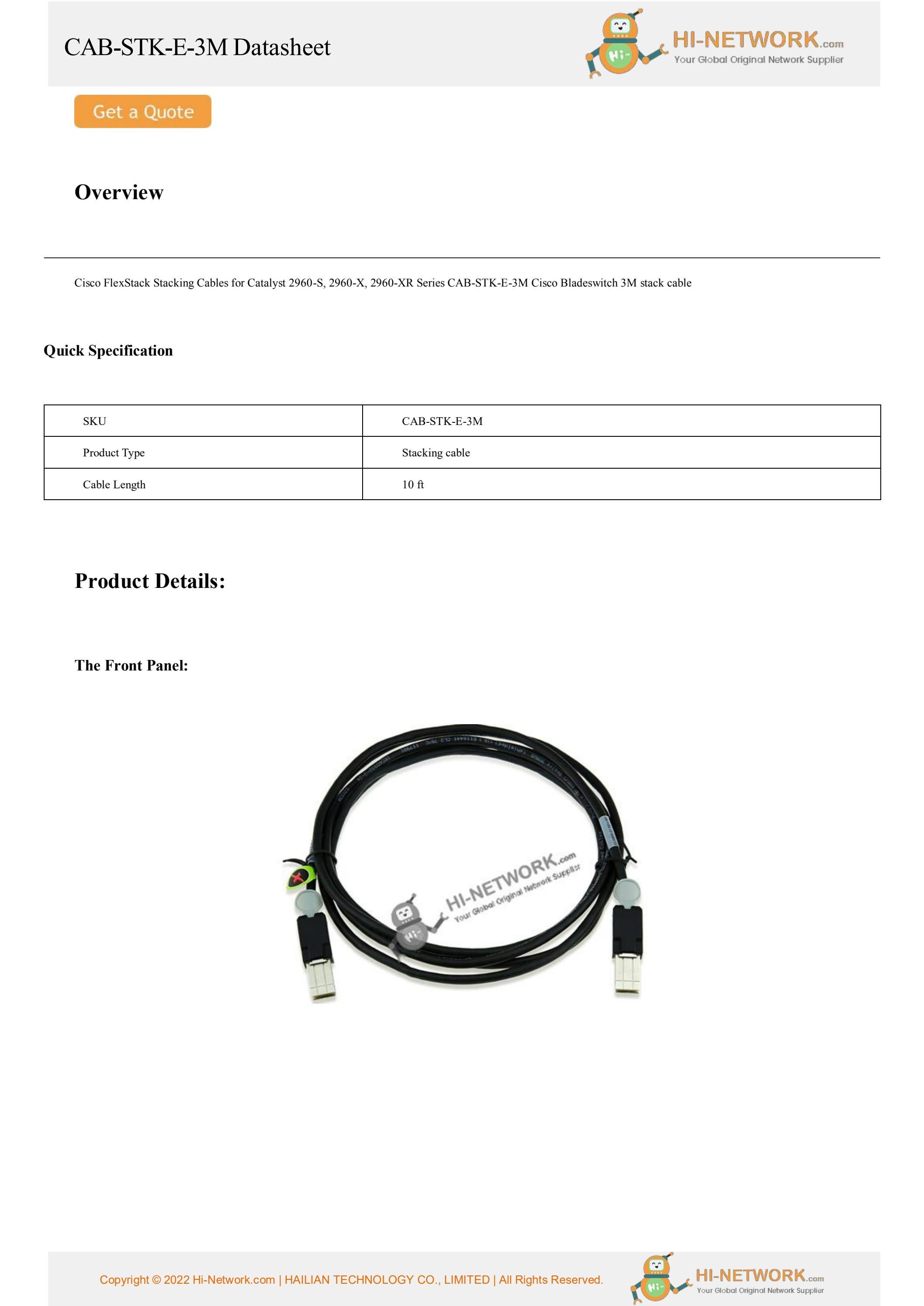 cisco-cab-stk-e-3m-datasheet by Hi-Network - Issuu