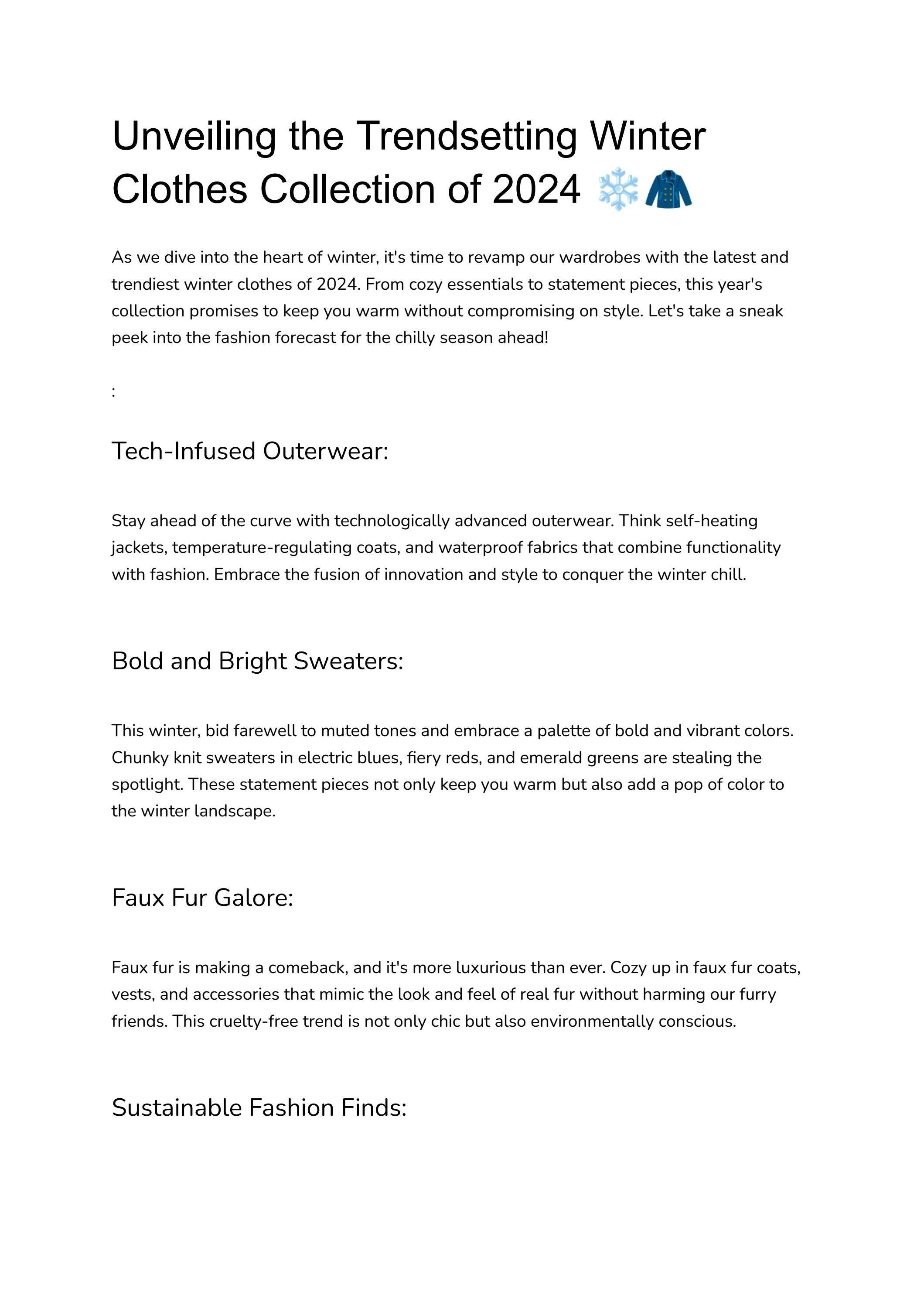 Unveiling the Trendsetting Winter Clothes Collection of 2024 by Silsin ...