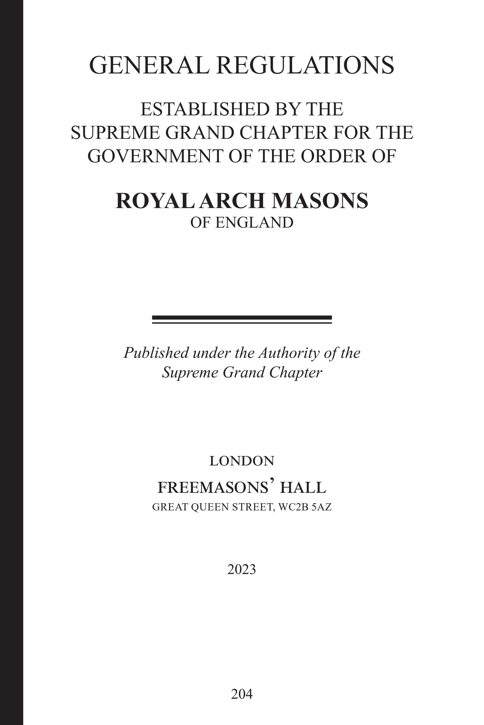Book of Constitutions - Royal Arch Regulations by UGLE - Issuu
