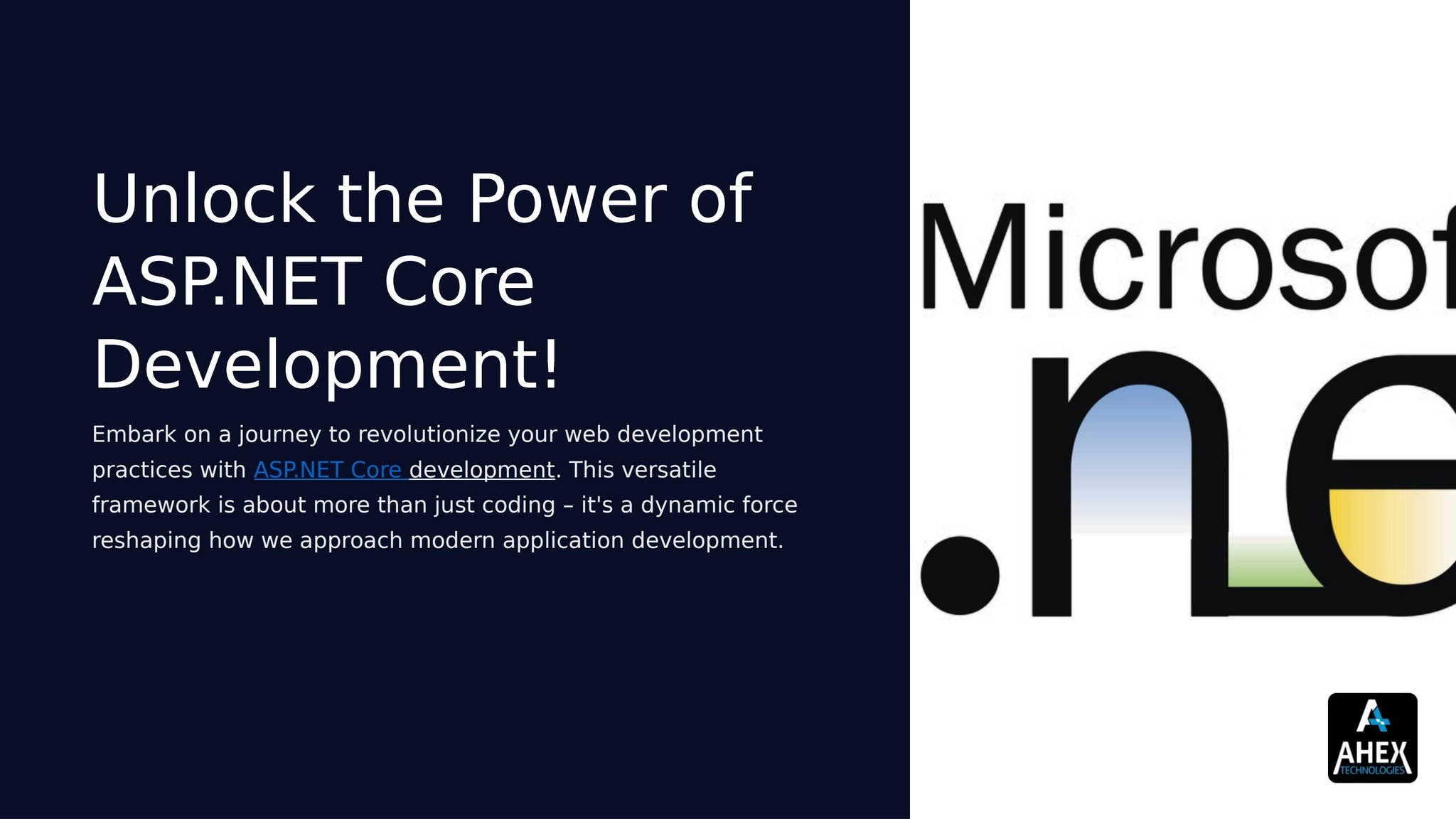 Unlock the Power of ASP.NET Core Development! by ahex-technologies - Issuu