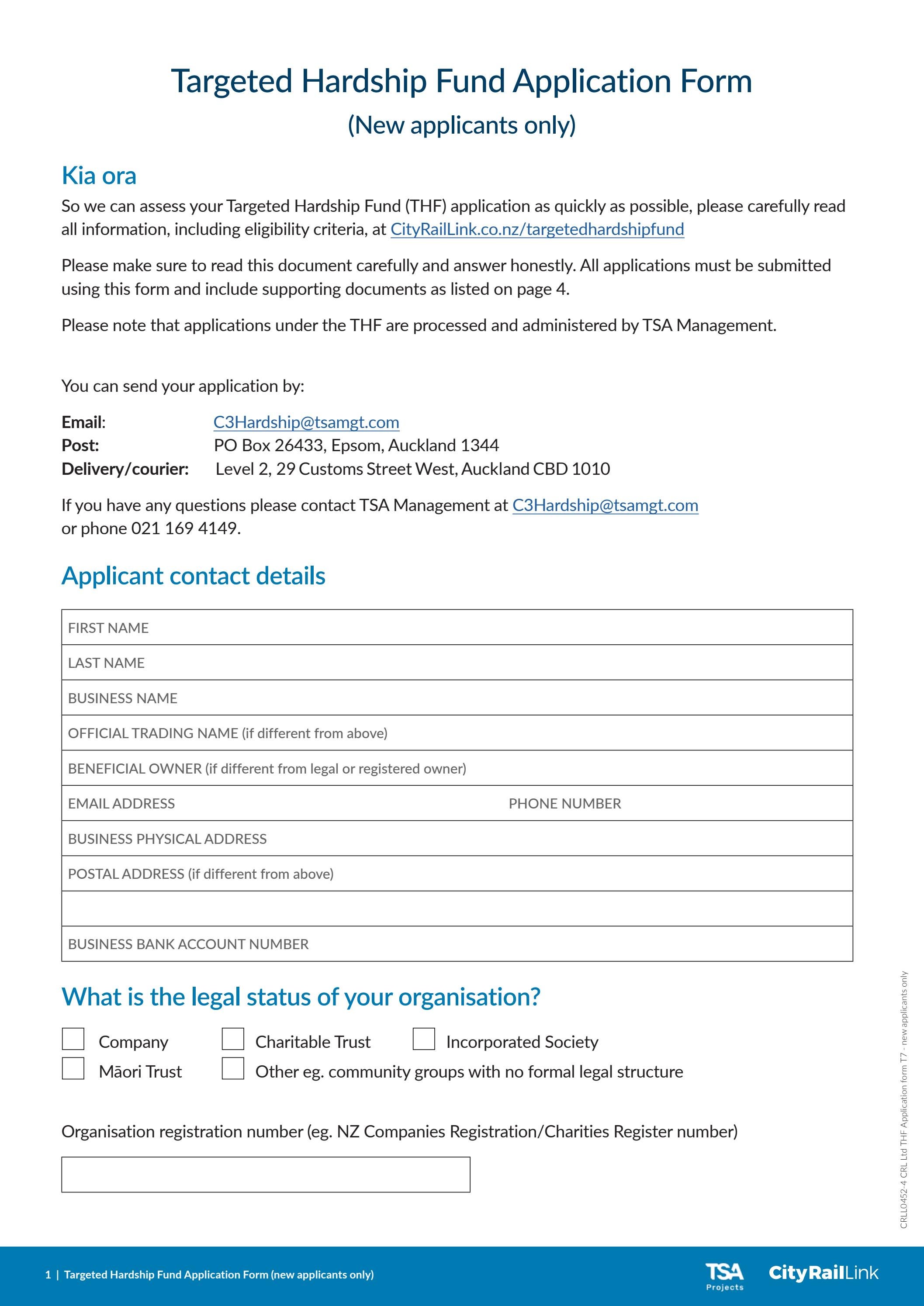 THF Application Form T9 & T10 by City Rail Link Ltd - Issuu