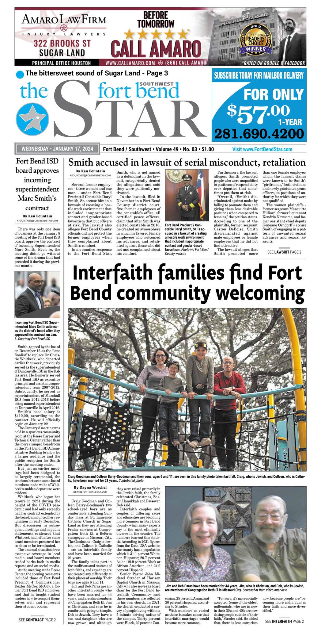 The 01-17-24 Edition of The Fort Bend Star by Street Media - Issuu